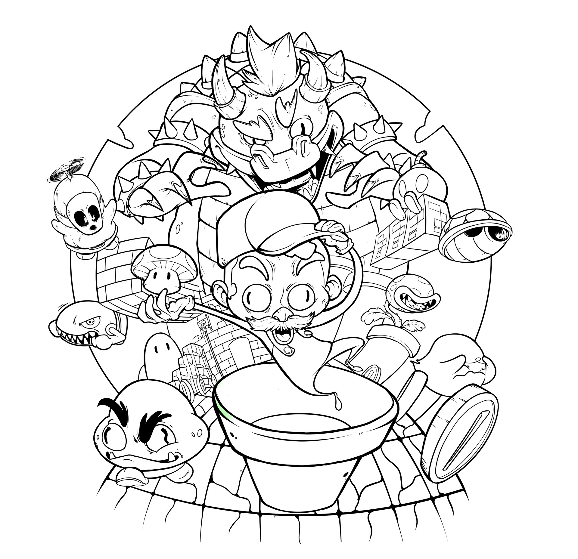 super mario enemies coloring pages