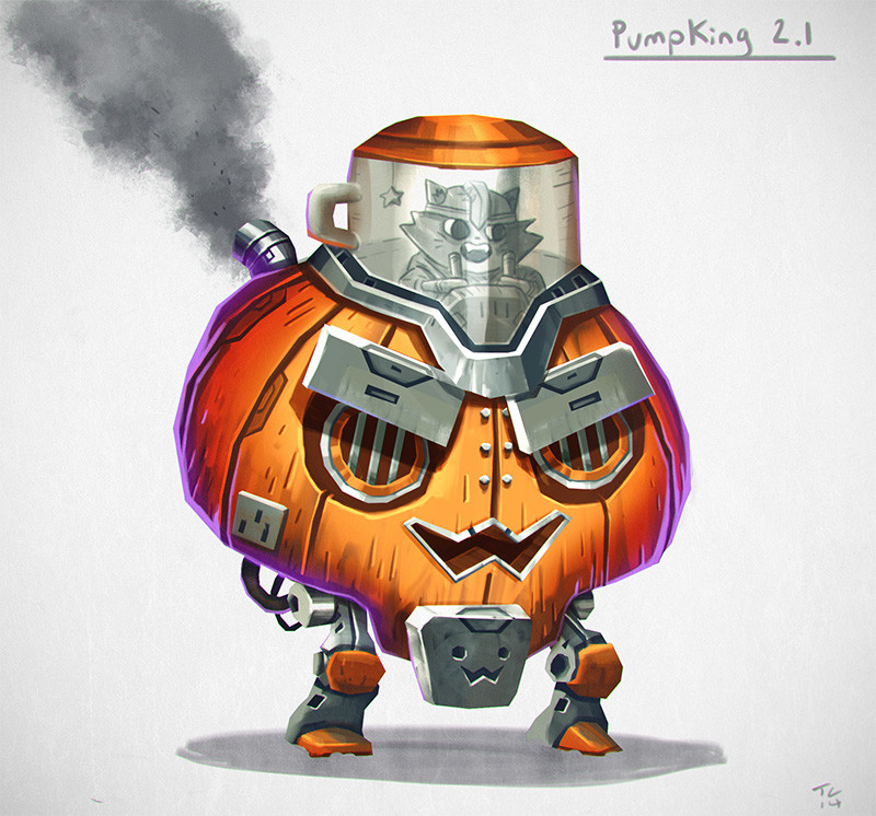 ArtStation - Pumpkin mech and pilot