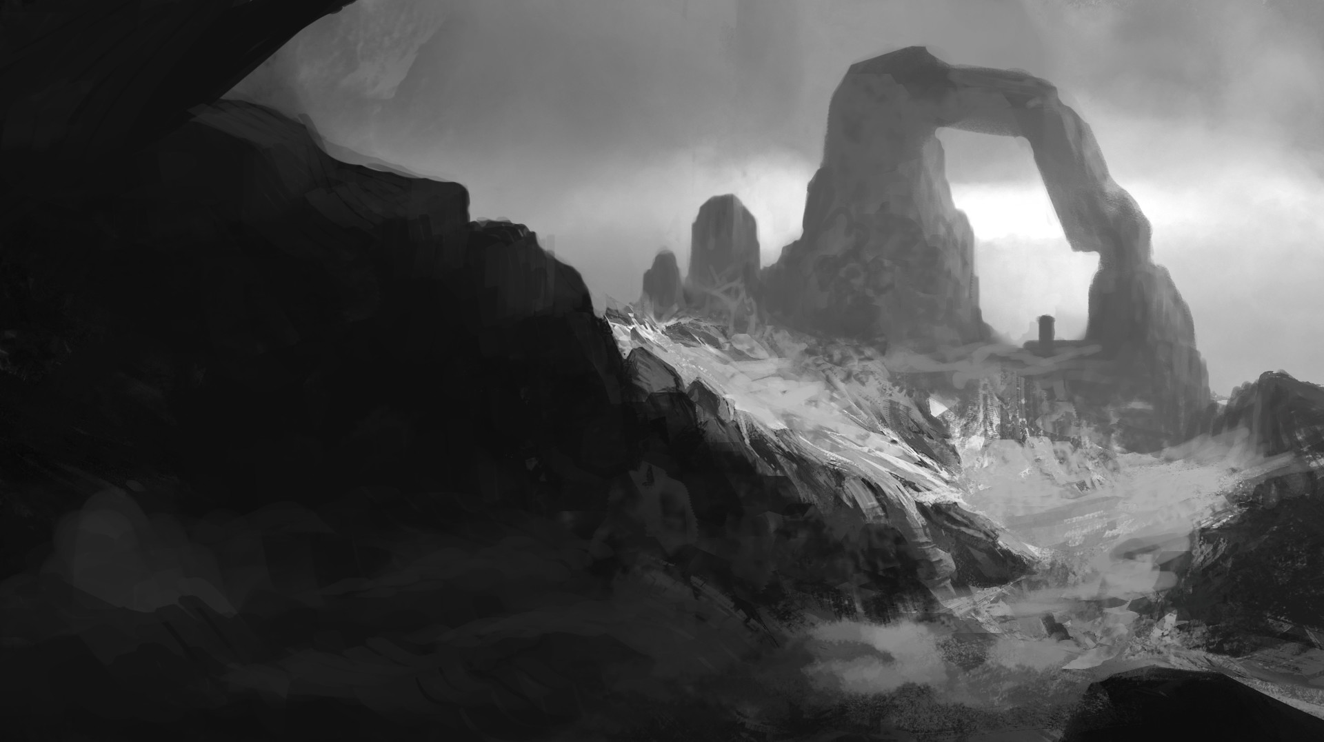 ArtStation - Lands in Greyscale