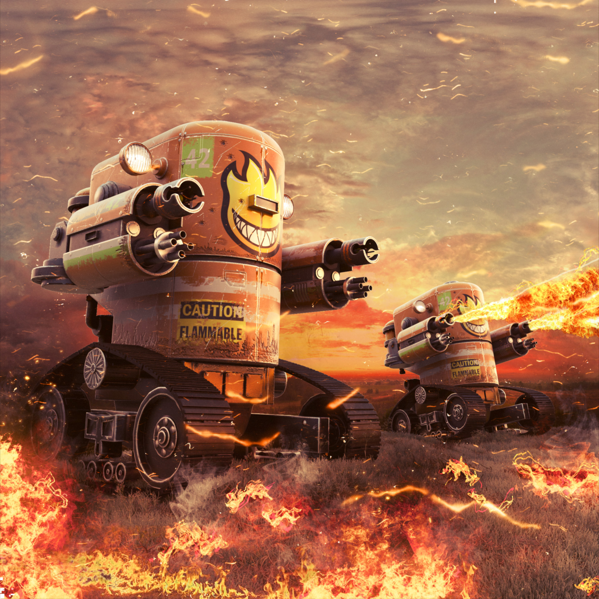 ArtStation - Dieselpunk flamethrower.