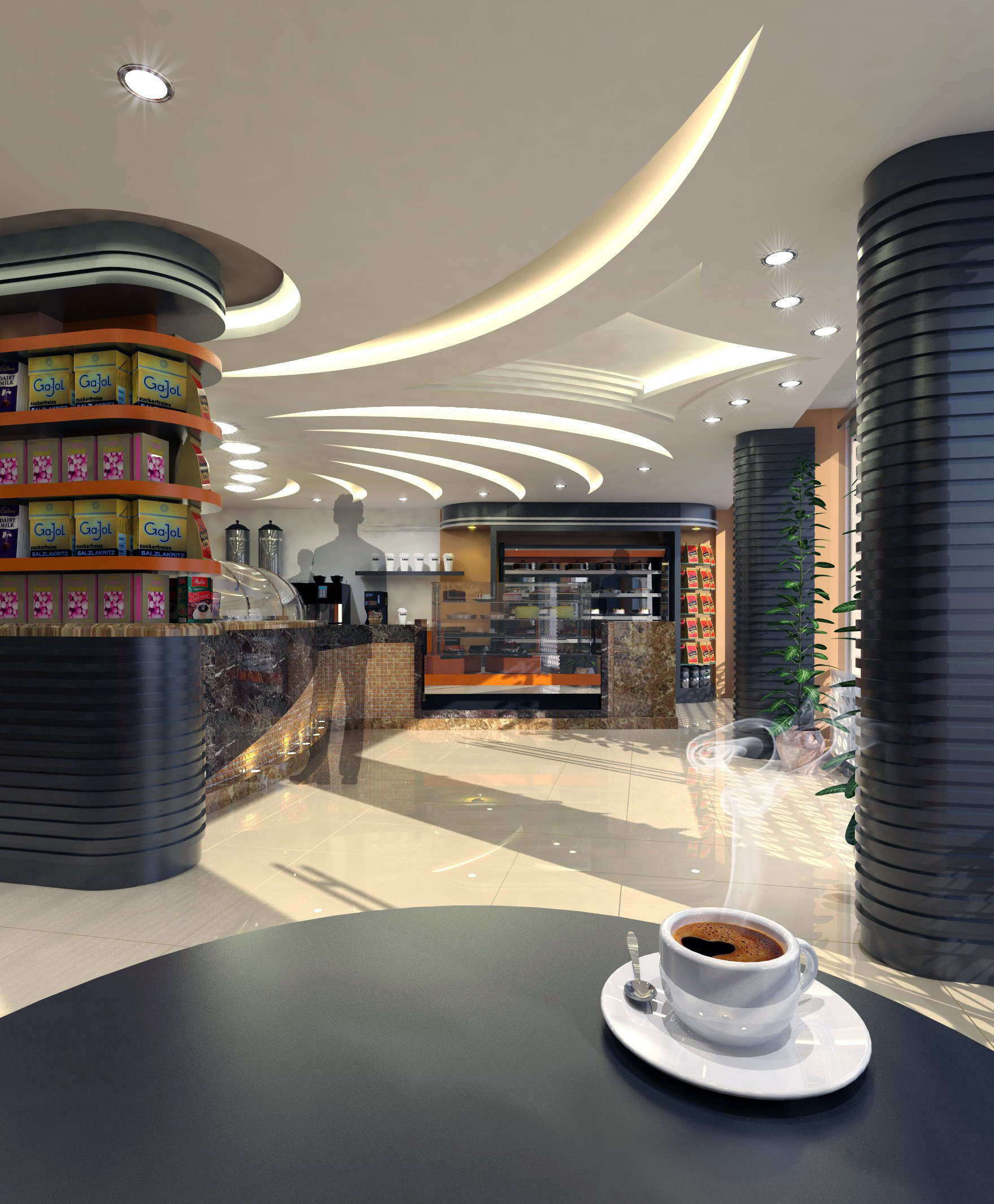 ArtStation - Coffee House interior design & rendering