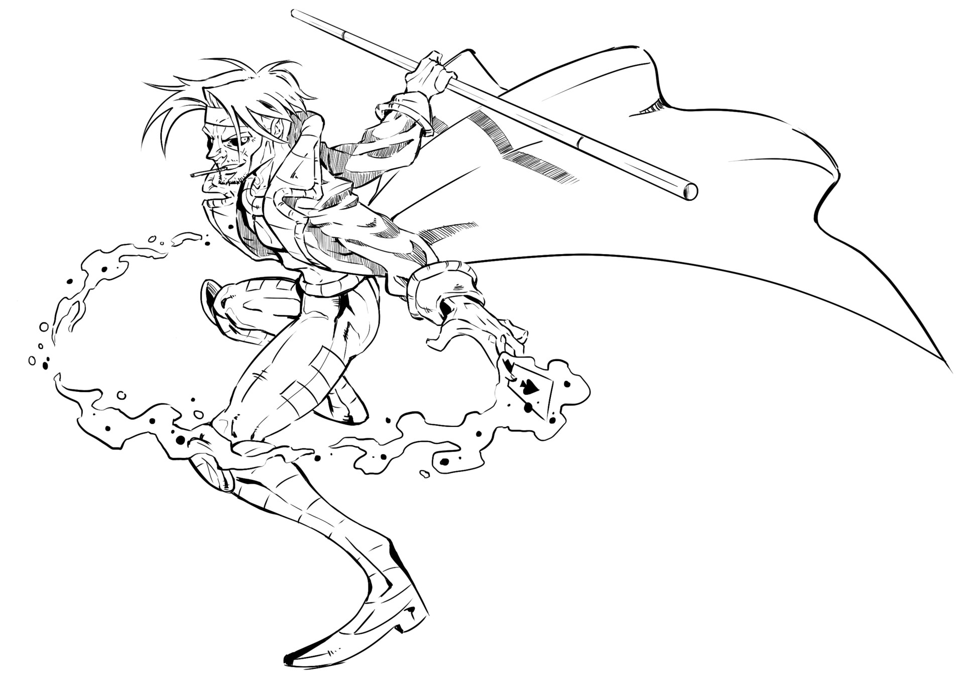 x men gambit coloring pages