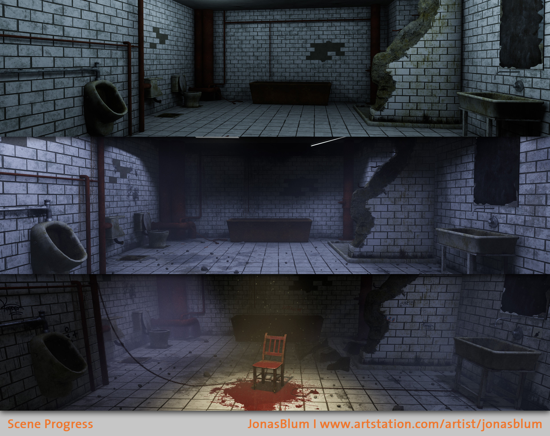 Jonas Blum - Saw inspired Basement Bathroom