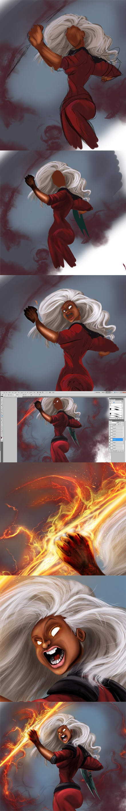 ArtStation - Lightning Princess stages.