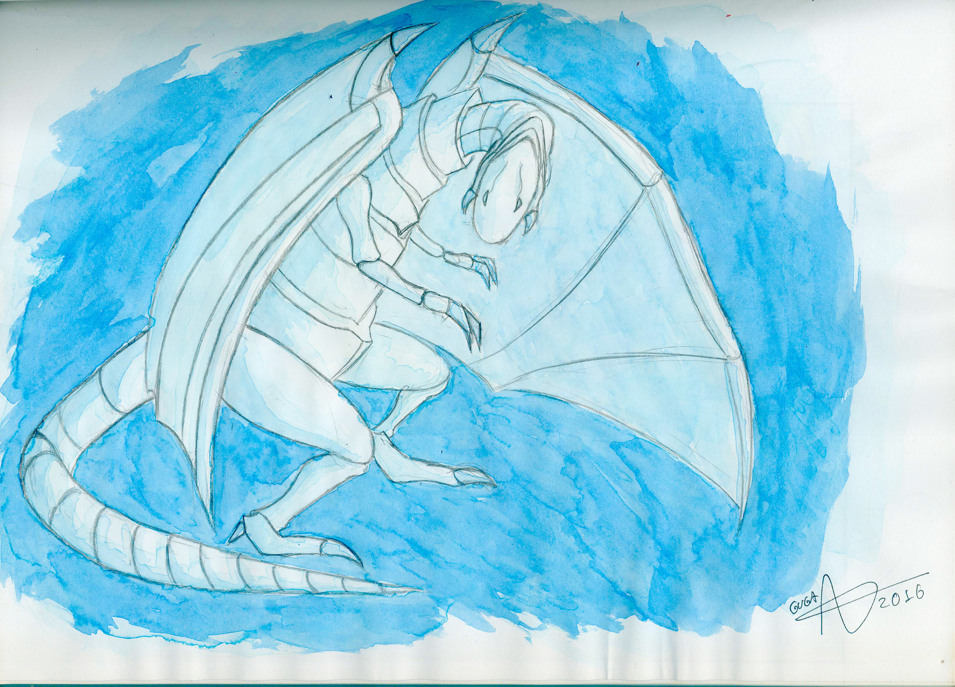 how to draw blue eyes white dragon