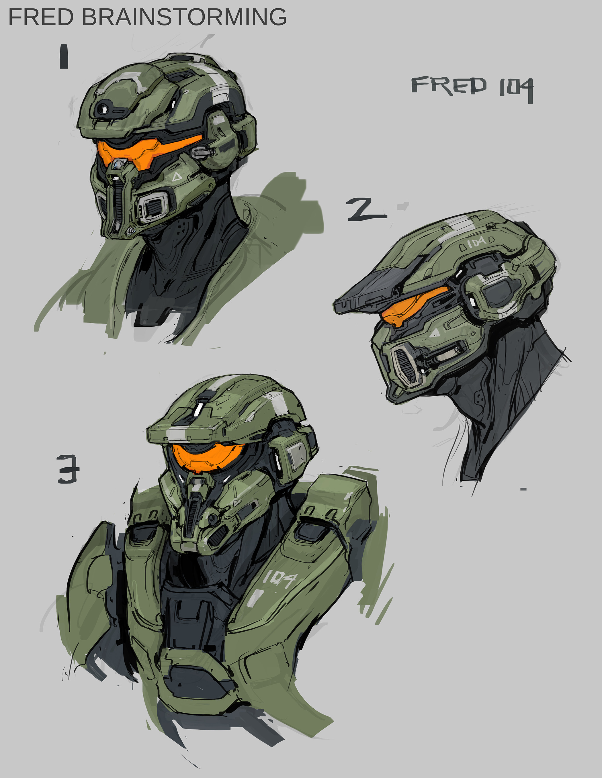 Kory Lynn Hubbell - Fred- 104 early concept for Halo 5