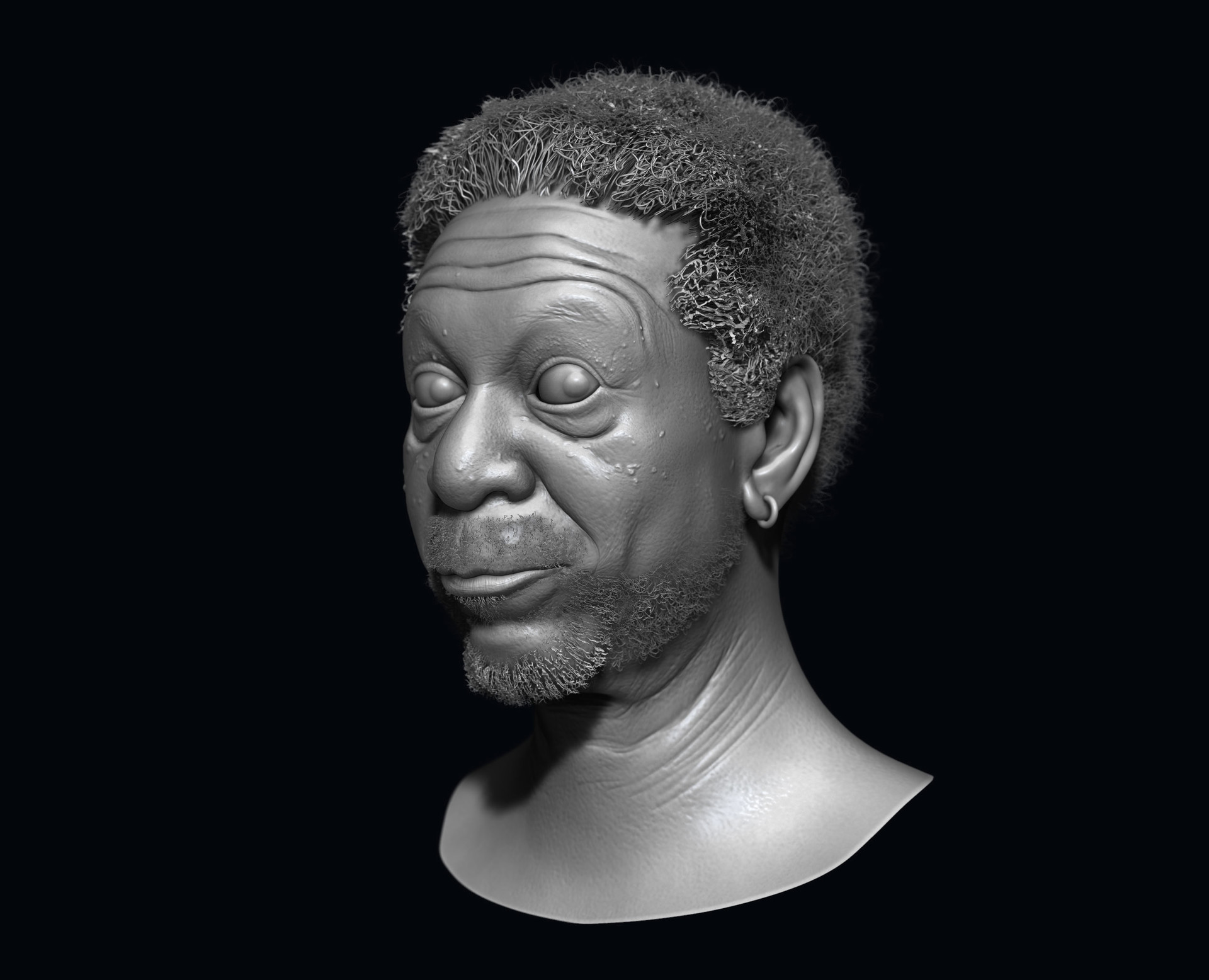 ArtStation - Morgan Freeman - WIP