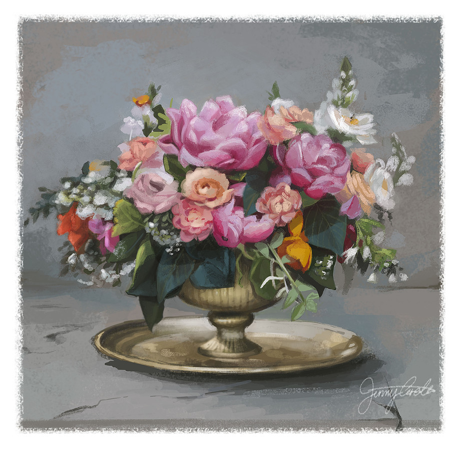 ArtStation - Still life Painting of Flowers