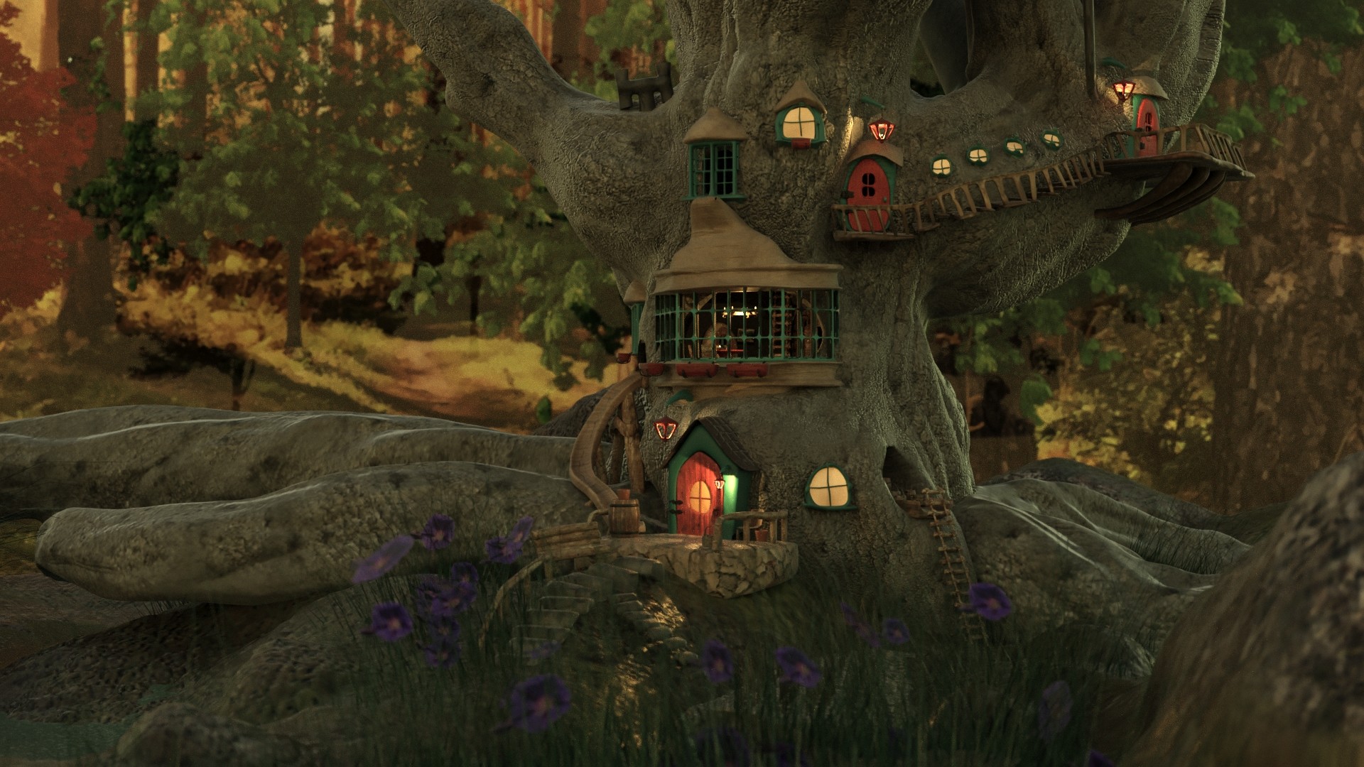 ArtStation - Fantasy Tree House