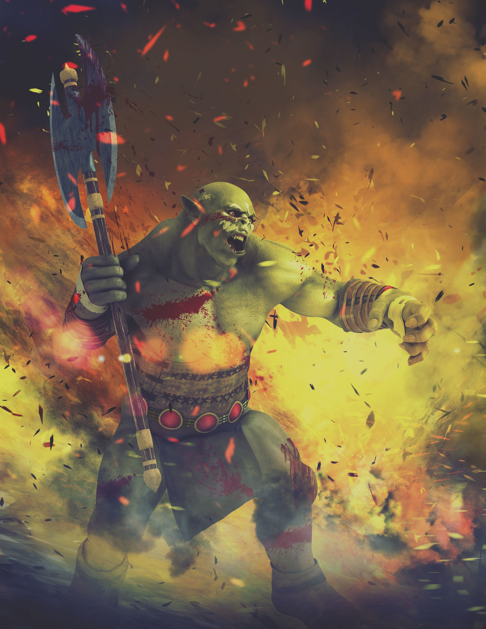 ArtStation - 'Orc Hero' Matte Painting