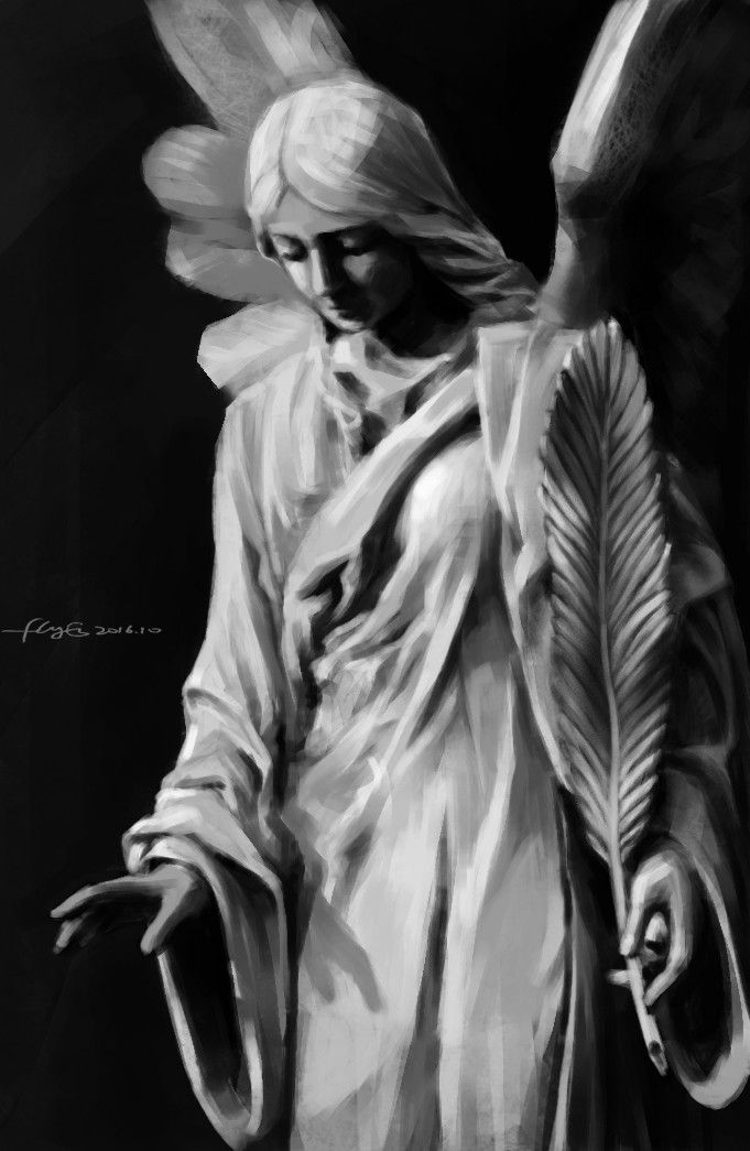 Praying Angel Statue Drawing