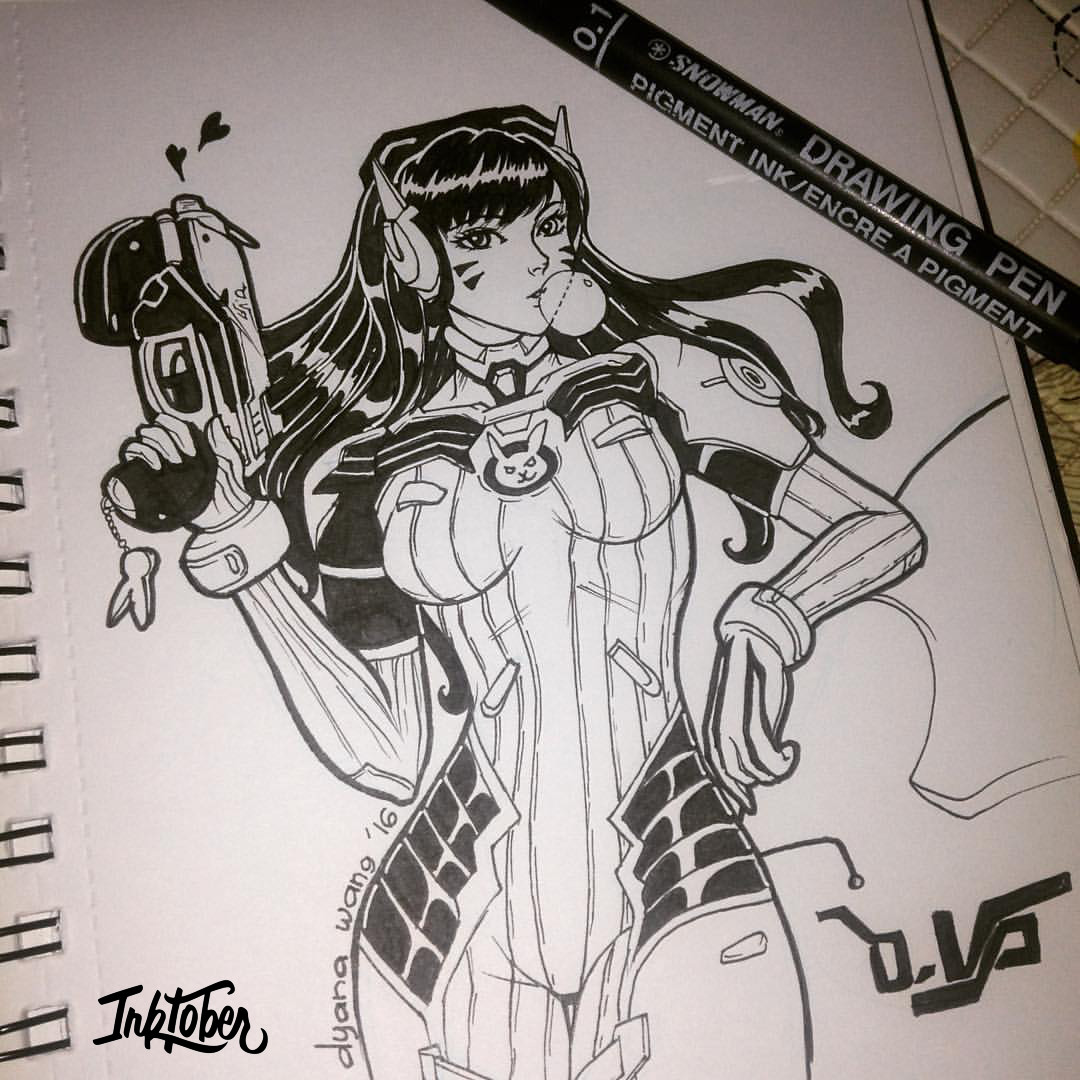 how to draw dva from overwatch