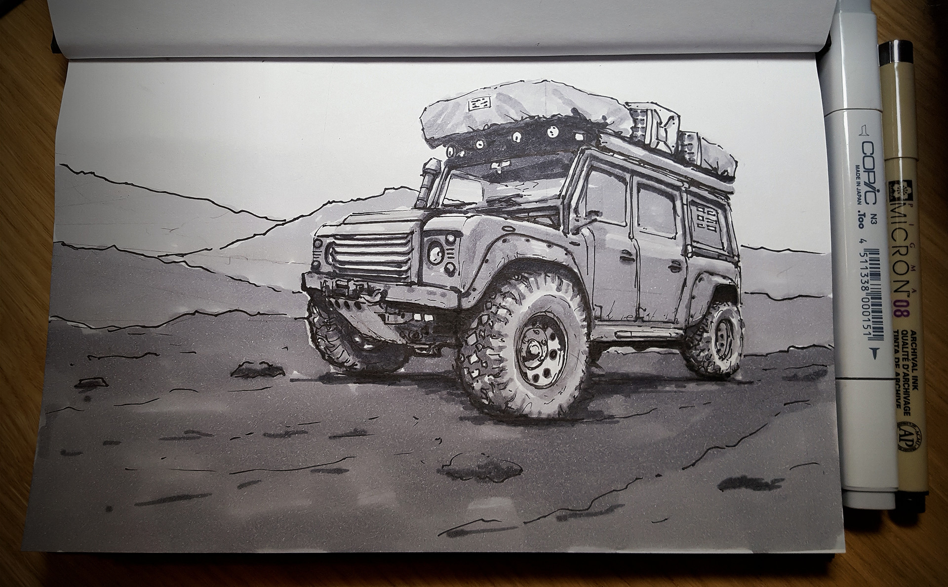 ArtStation - Inktober2016 LandRover Defender