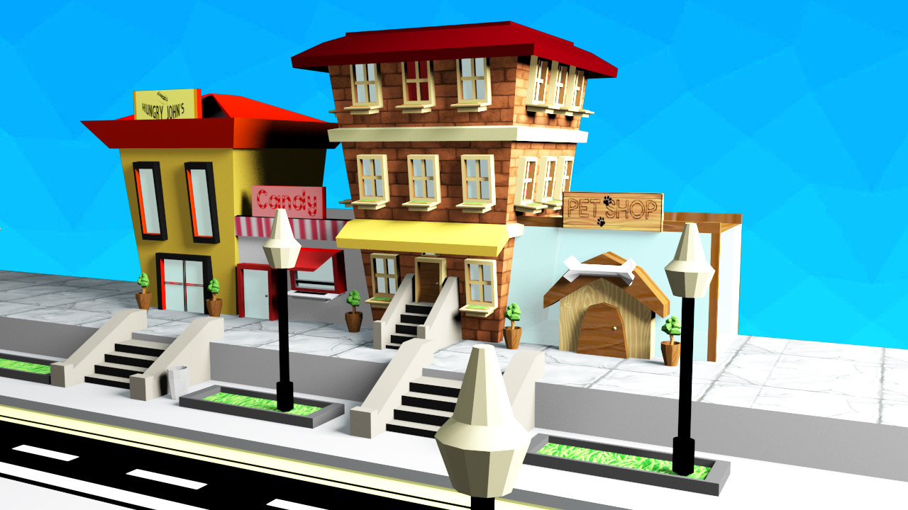 ArtStation - Low Poly Street