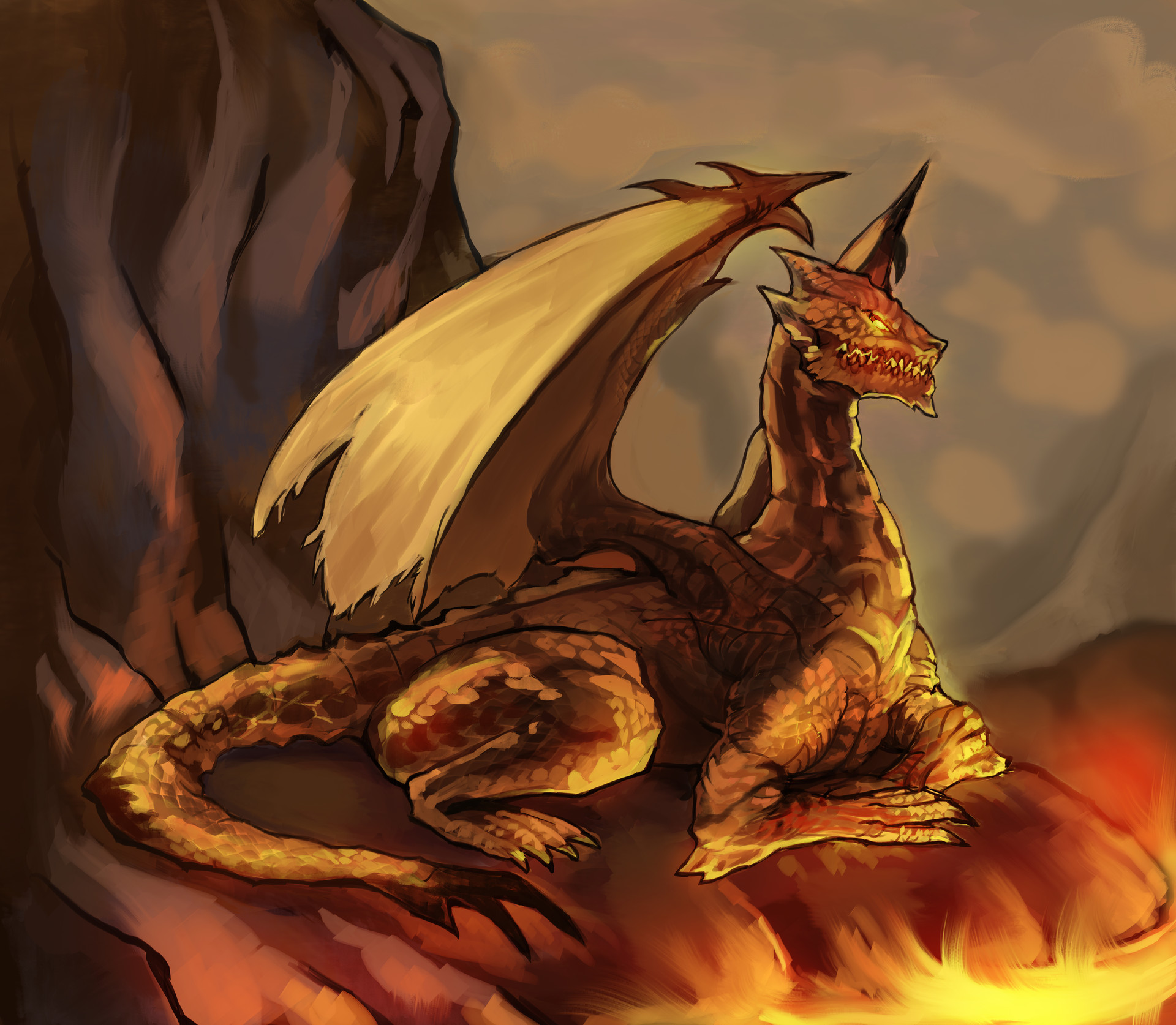 ArtStation - lava dragon