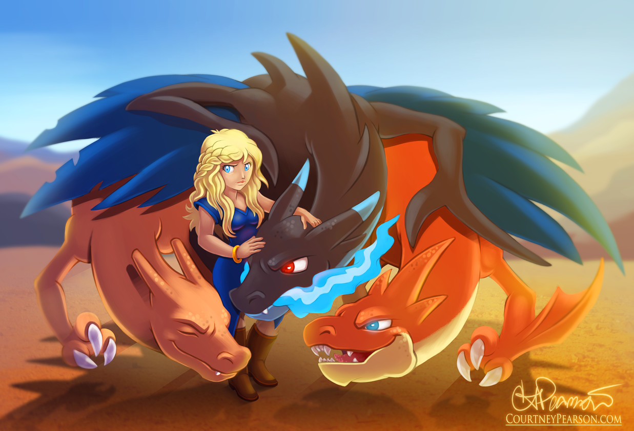 ArtStation - Mother of Dragons Pokemon Crossover