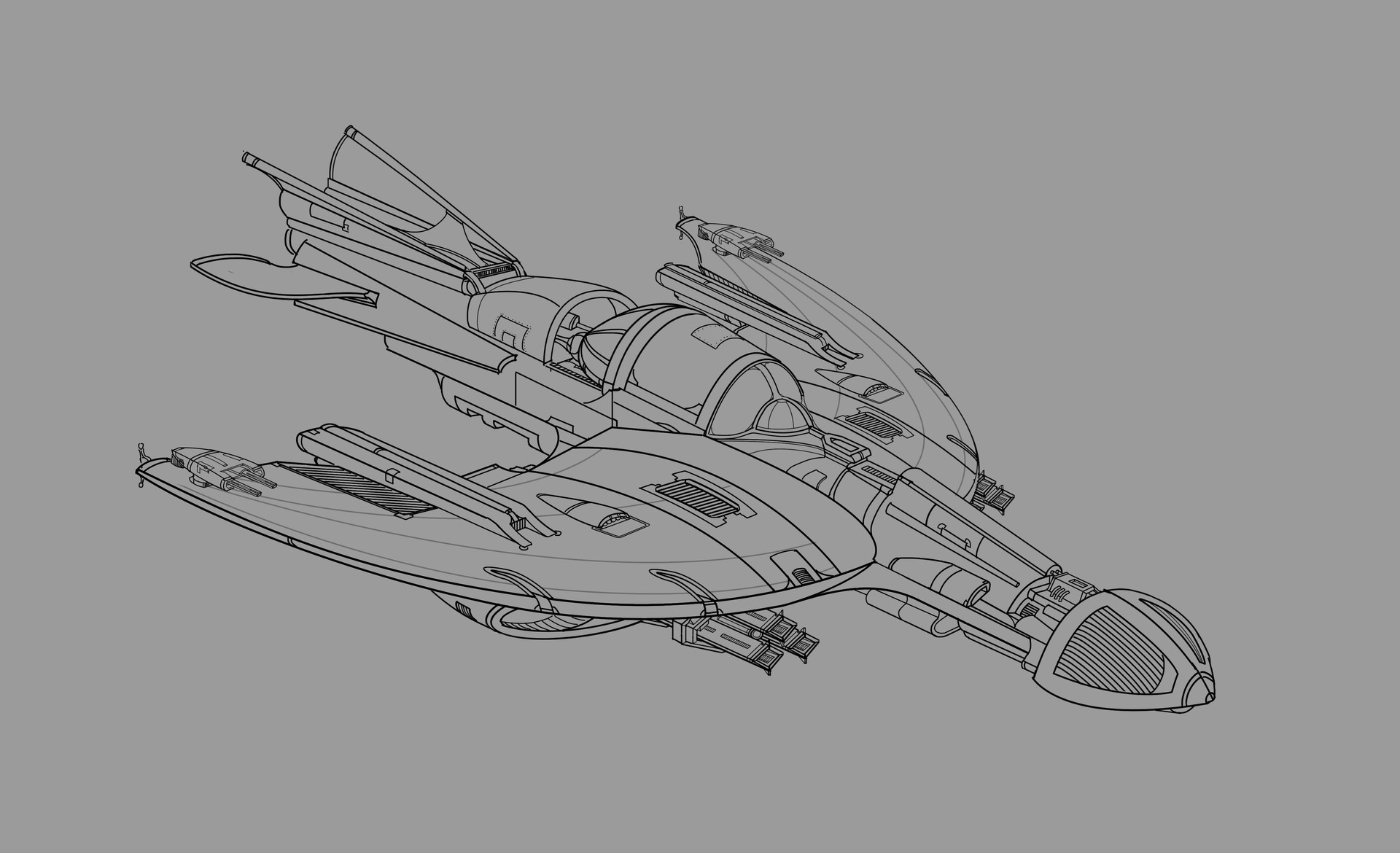how to draw spaceship concept art