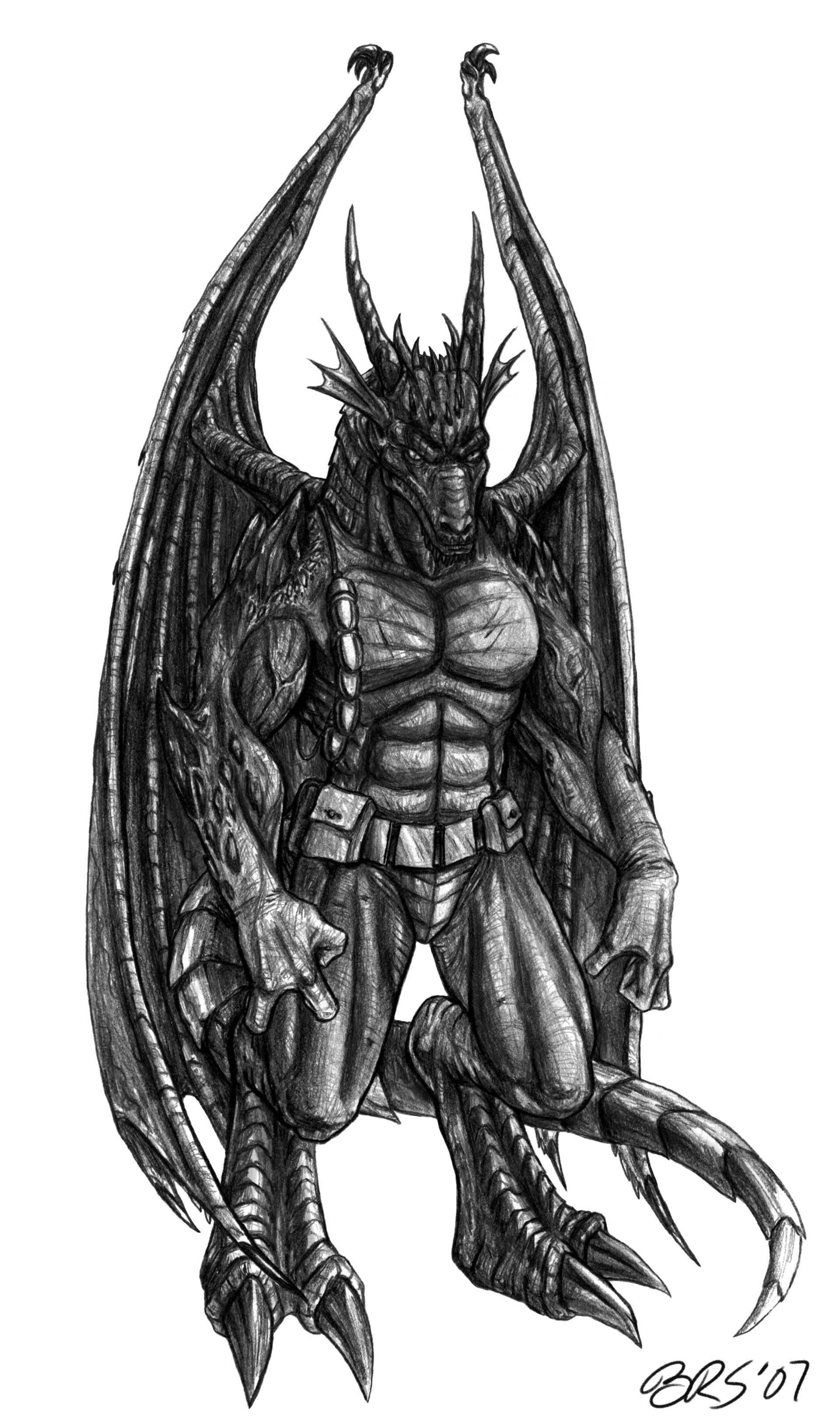 Humanoid Black Dragon