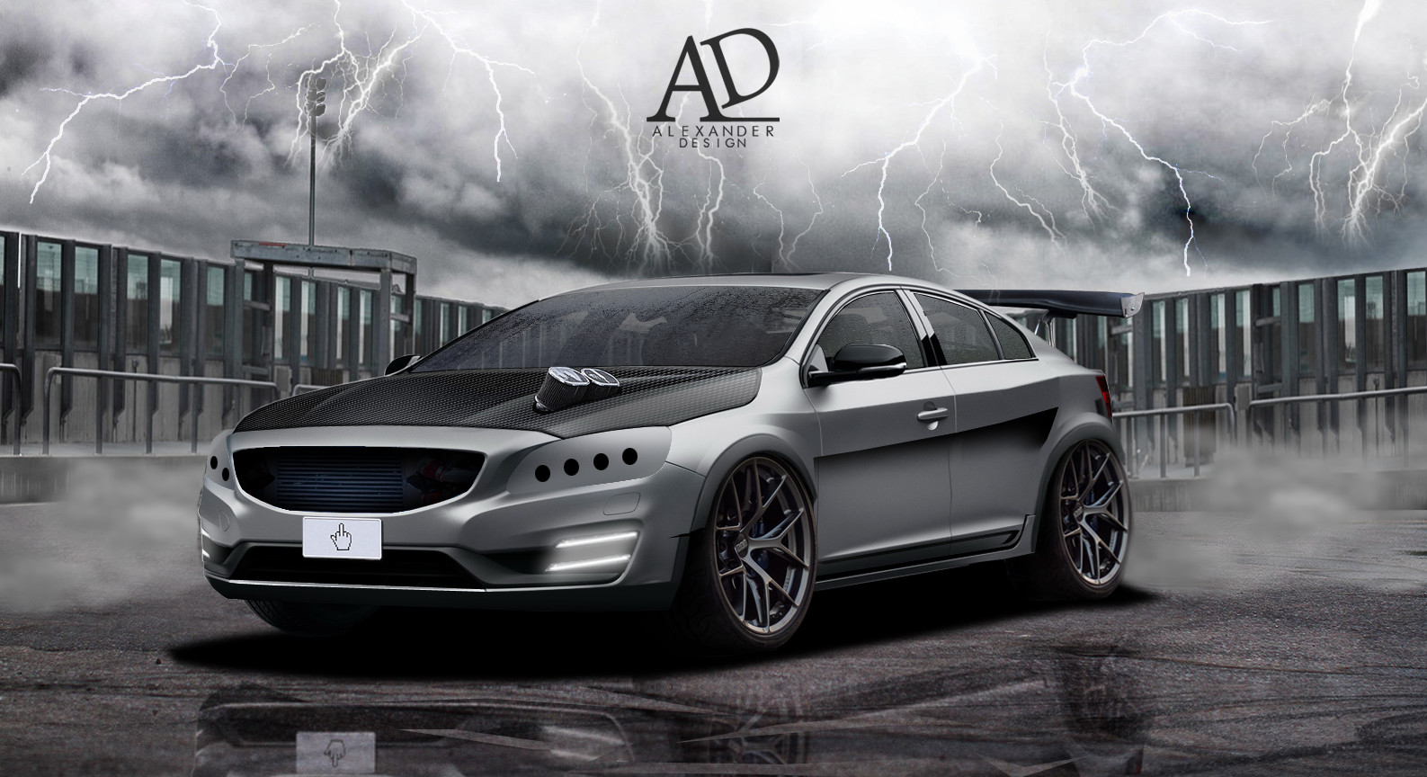 Alexander Design - fat mercedes AMG GT 2016 and silver volvo S60