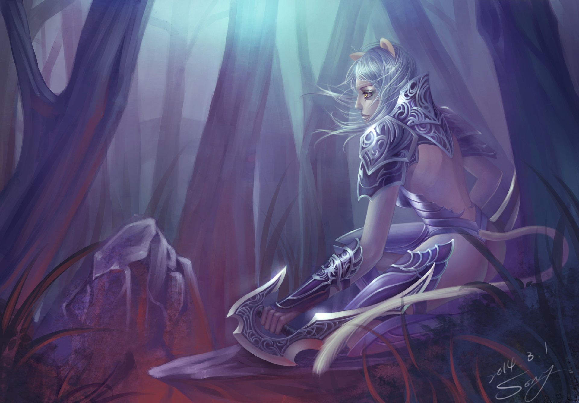 ArtStation - warrior, beast, forest