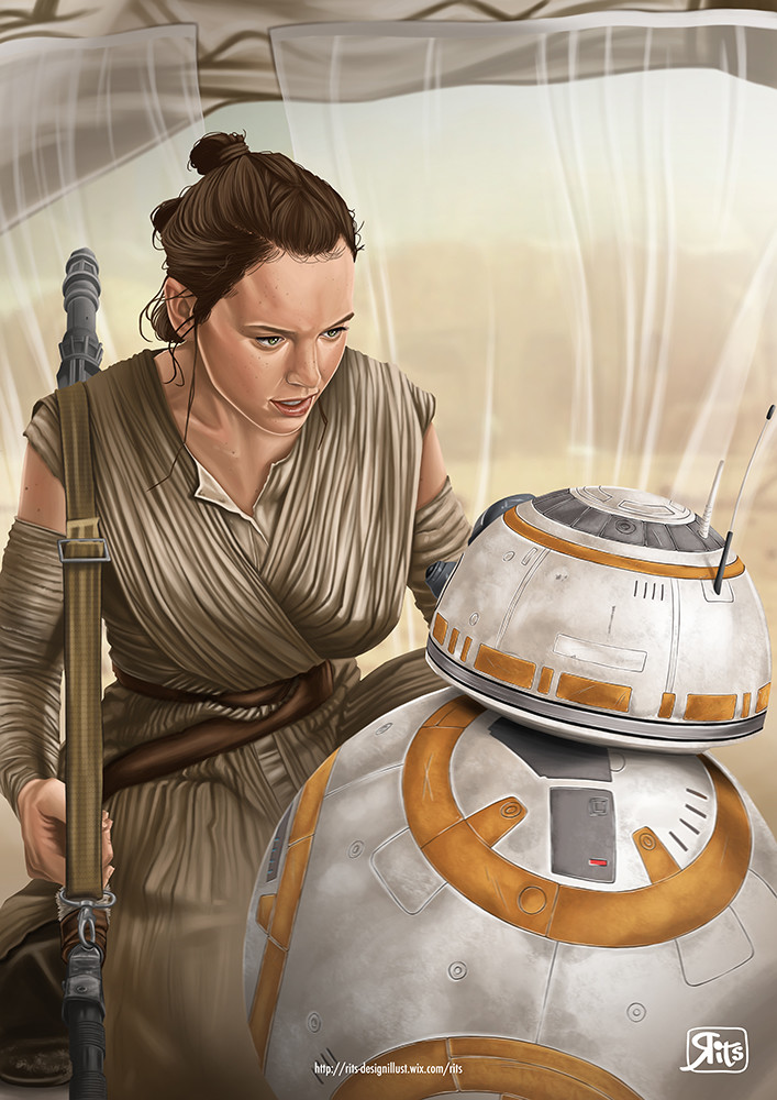 ArtStation - Rey and bb8