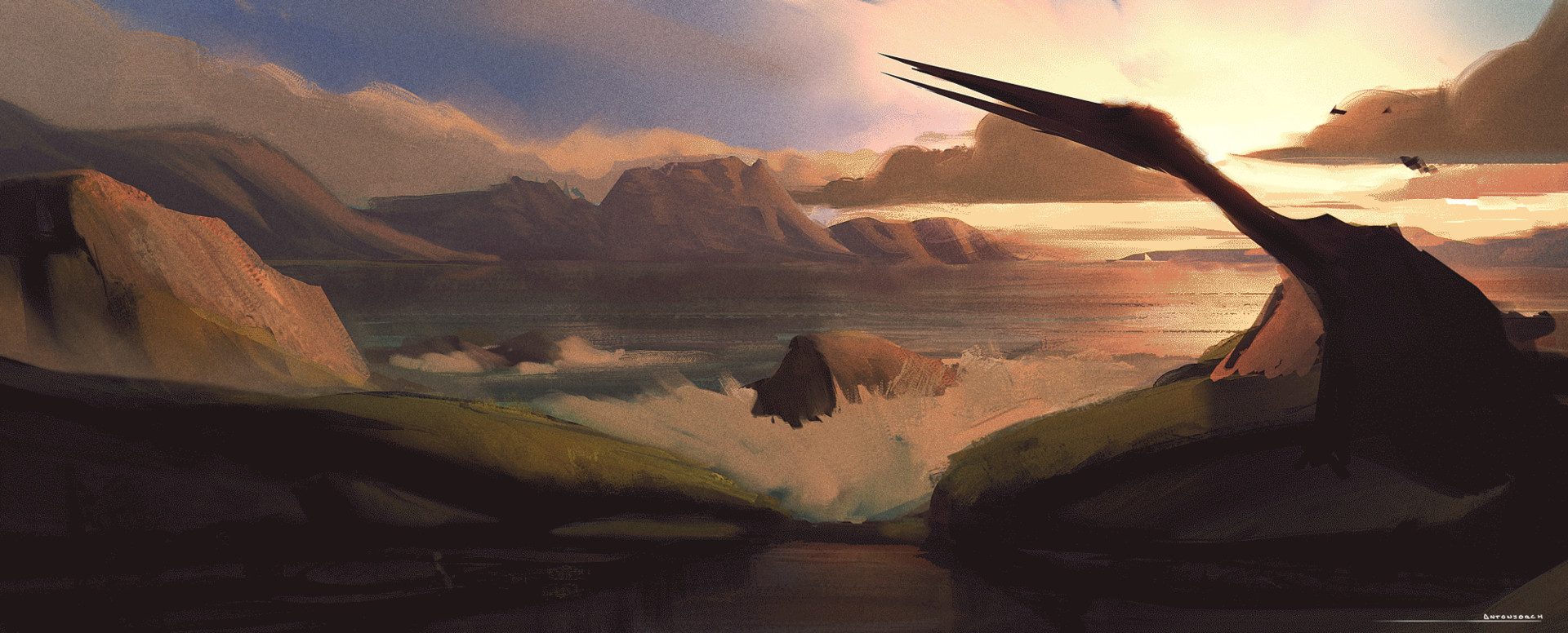 ArtStation - Sketch Challenge 5/25 - Prehistoric Beach