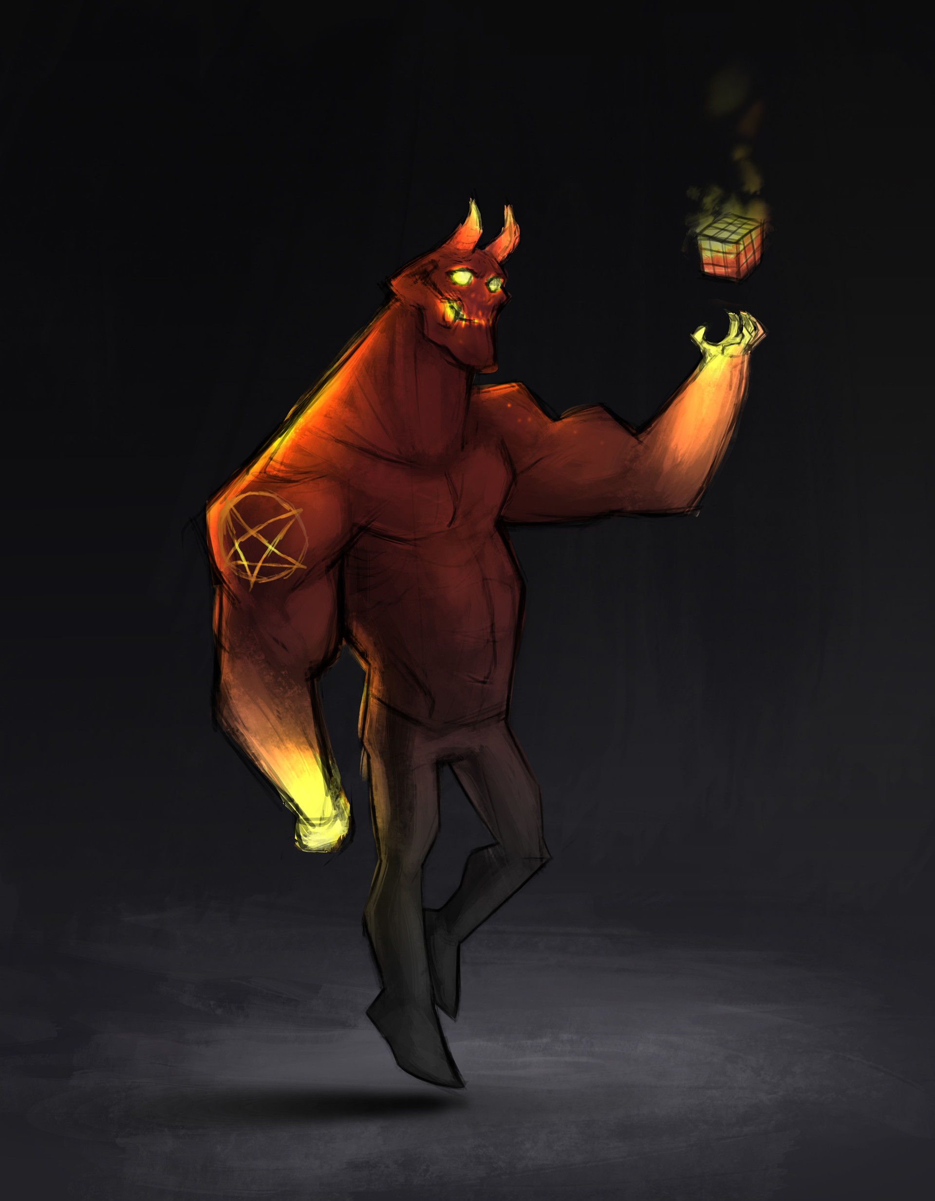 ArtStation - gray cube demon
