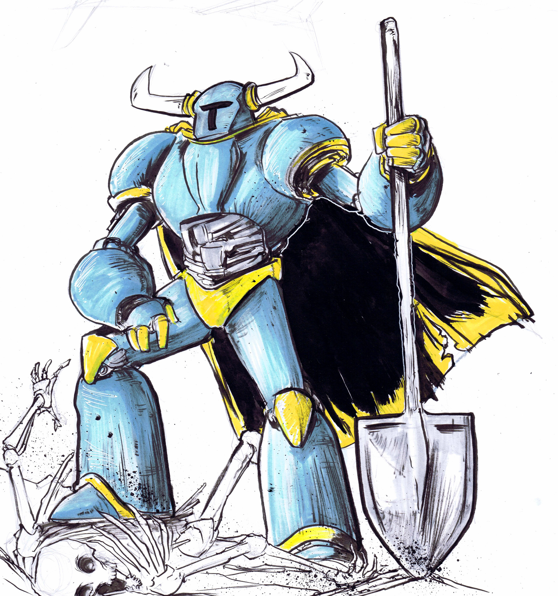 how to draw shovel knight step by step