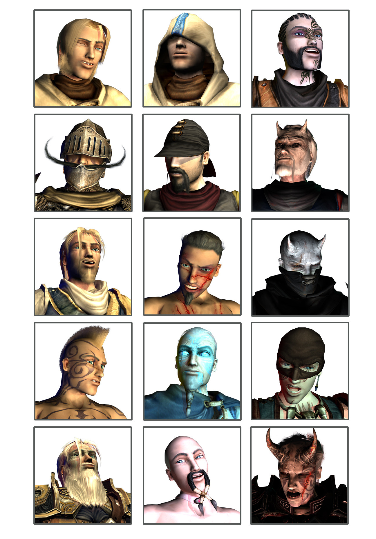 Damian Buzugbe - Selection of Fable in game characters