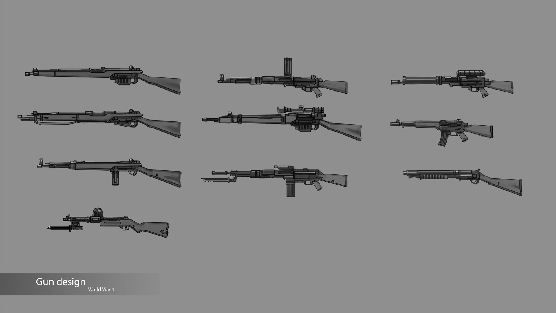how to draw a world war one gun