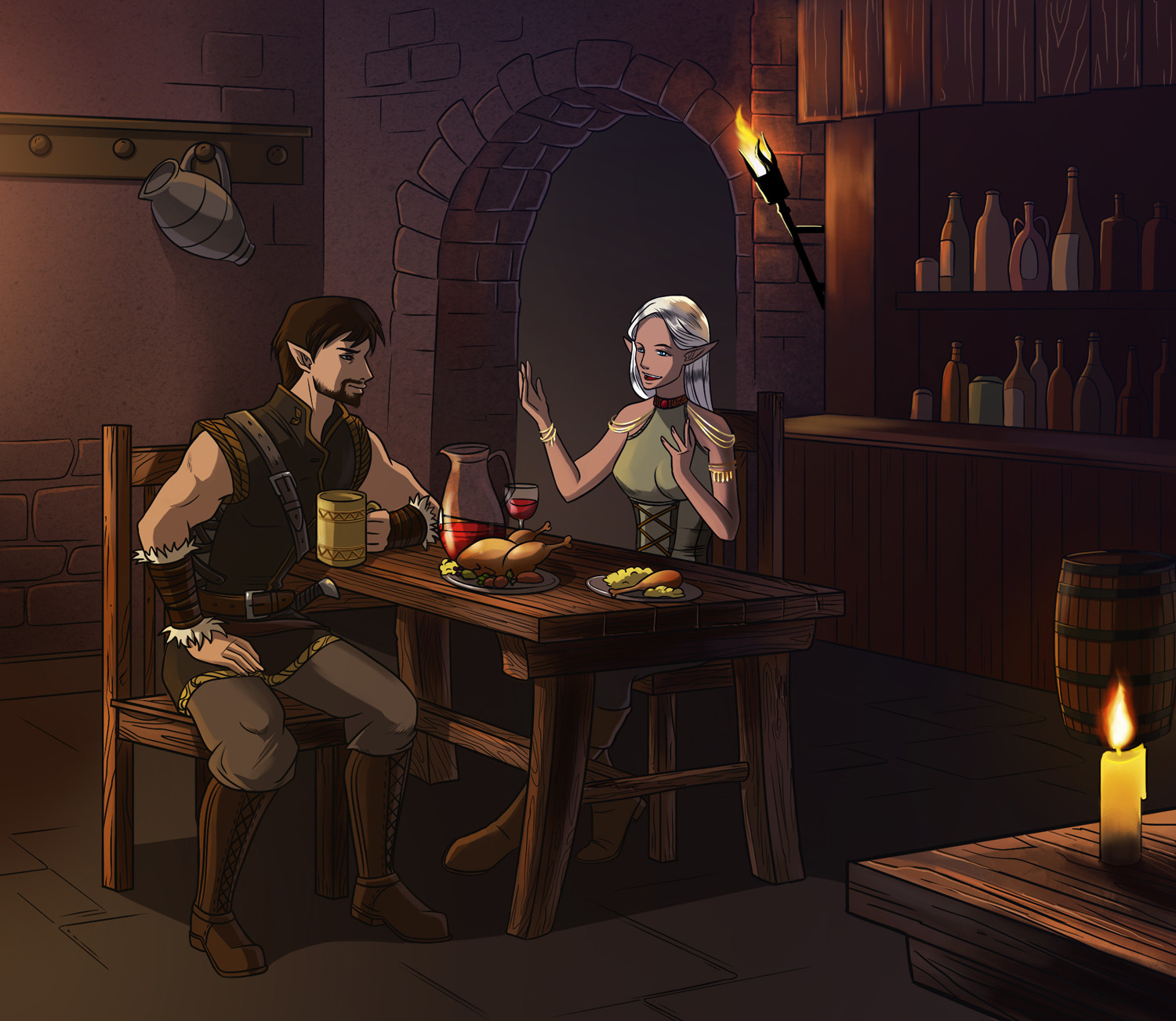 ArtStation - Sitting in tavern