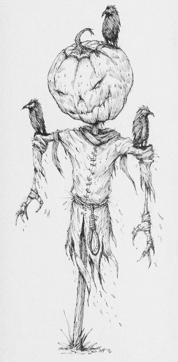 ArtStation - 3/31 Pumpkin Scarecrow- Inktober 2016