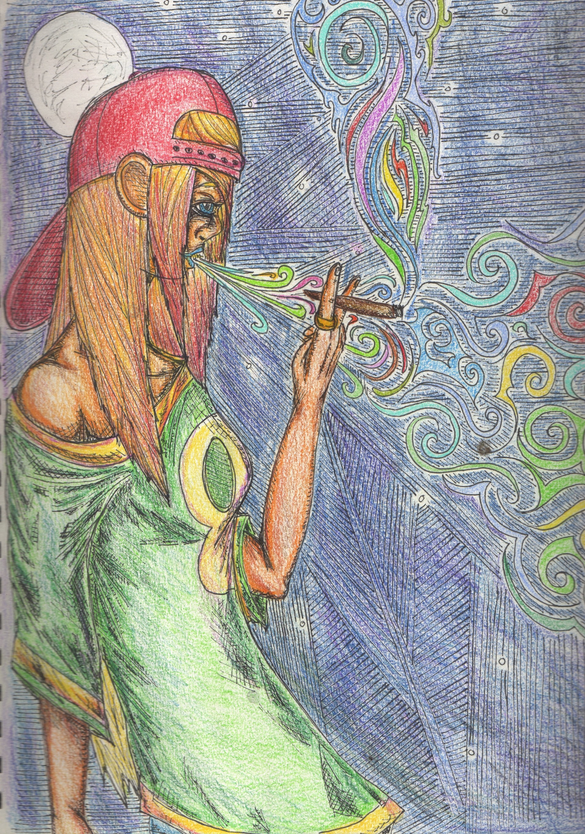 psychedelic smoke drawing