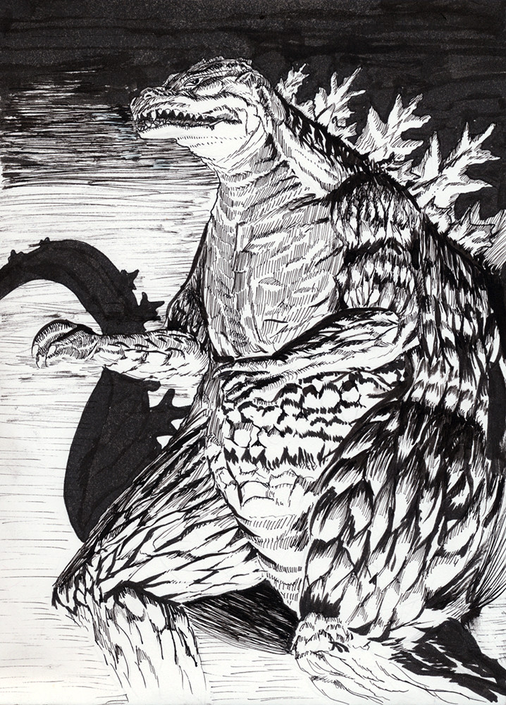 ArtStation - Godzilla ink