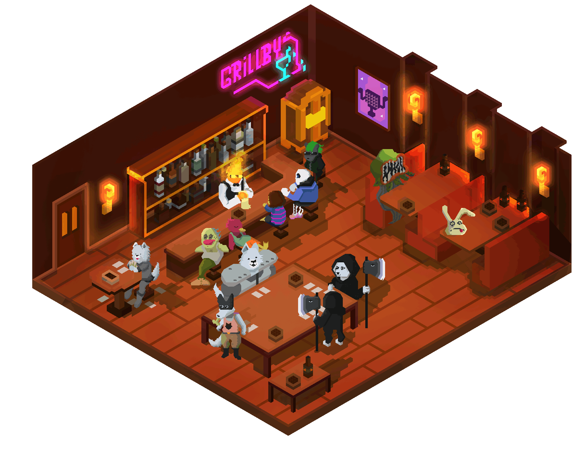 Artstation Grillbys Hexels Joe Burak