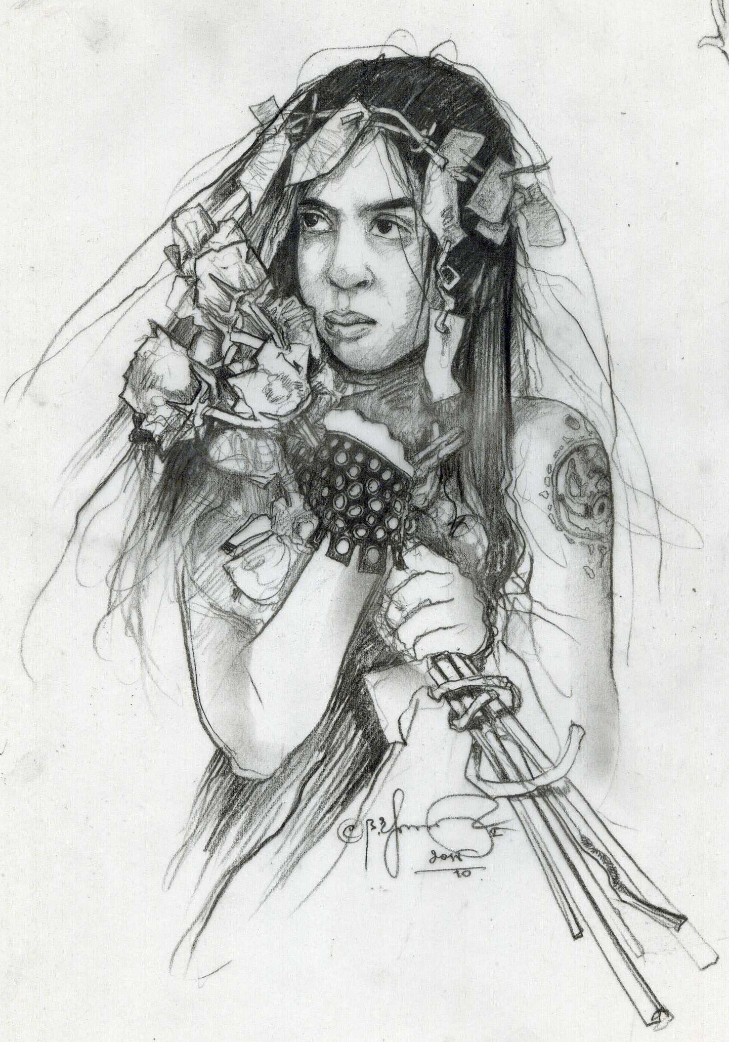 ArtStation - Portrait of a young she stranger drawing