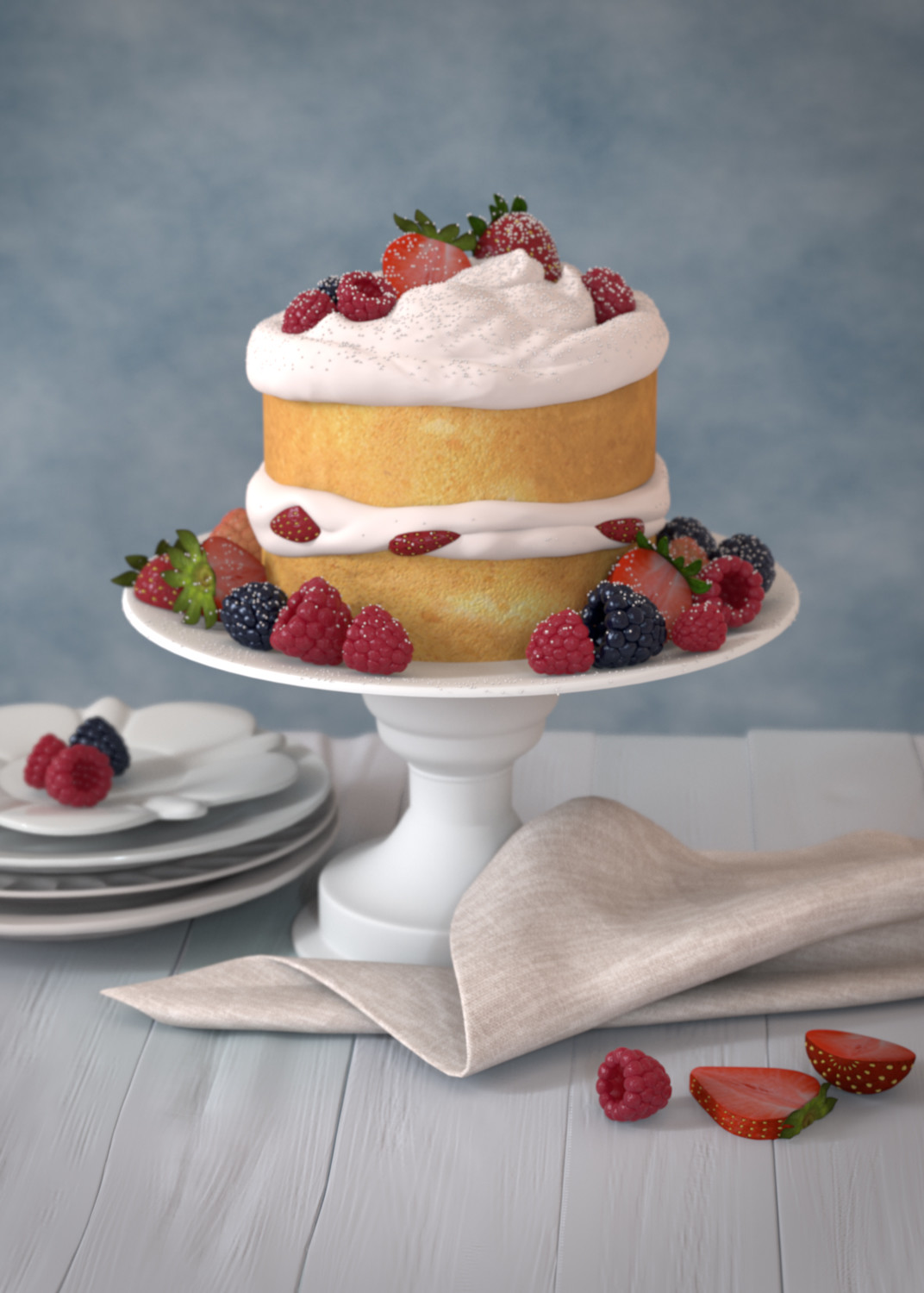 ArtStation - Berry Cream Cake