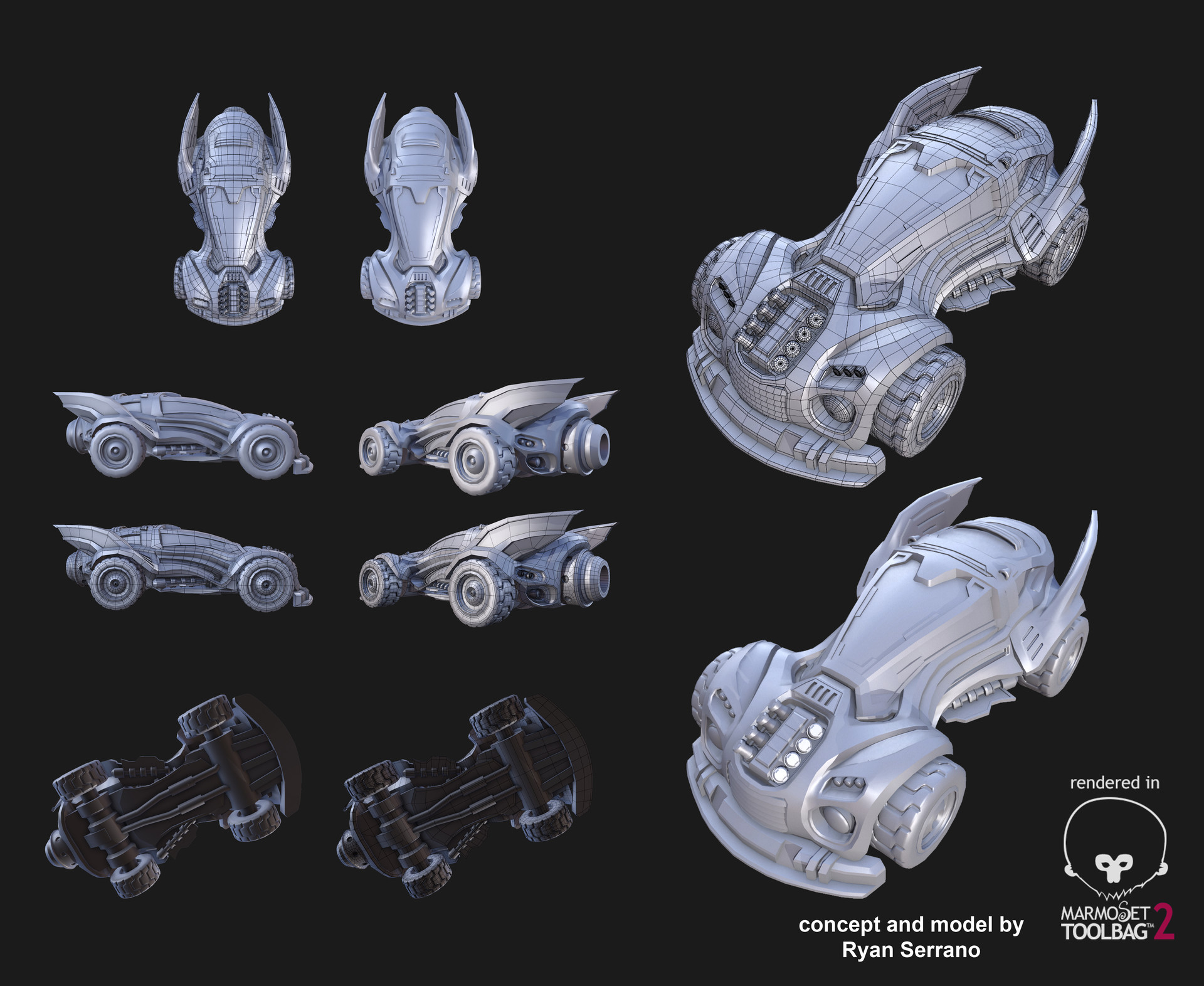 Ryan Serrano - 3d printed Tron inspired Batmobile (150mm)