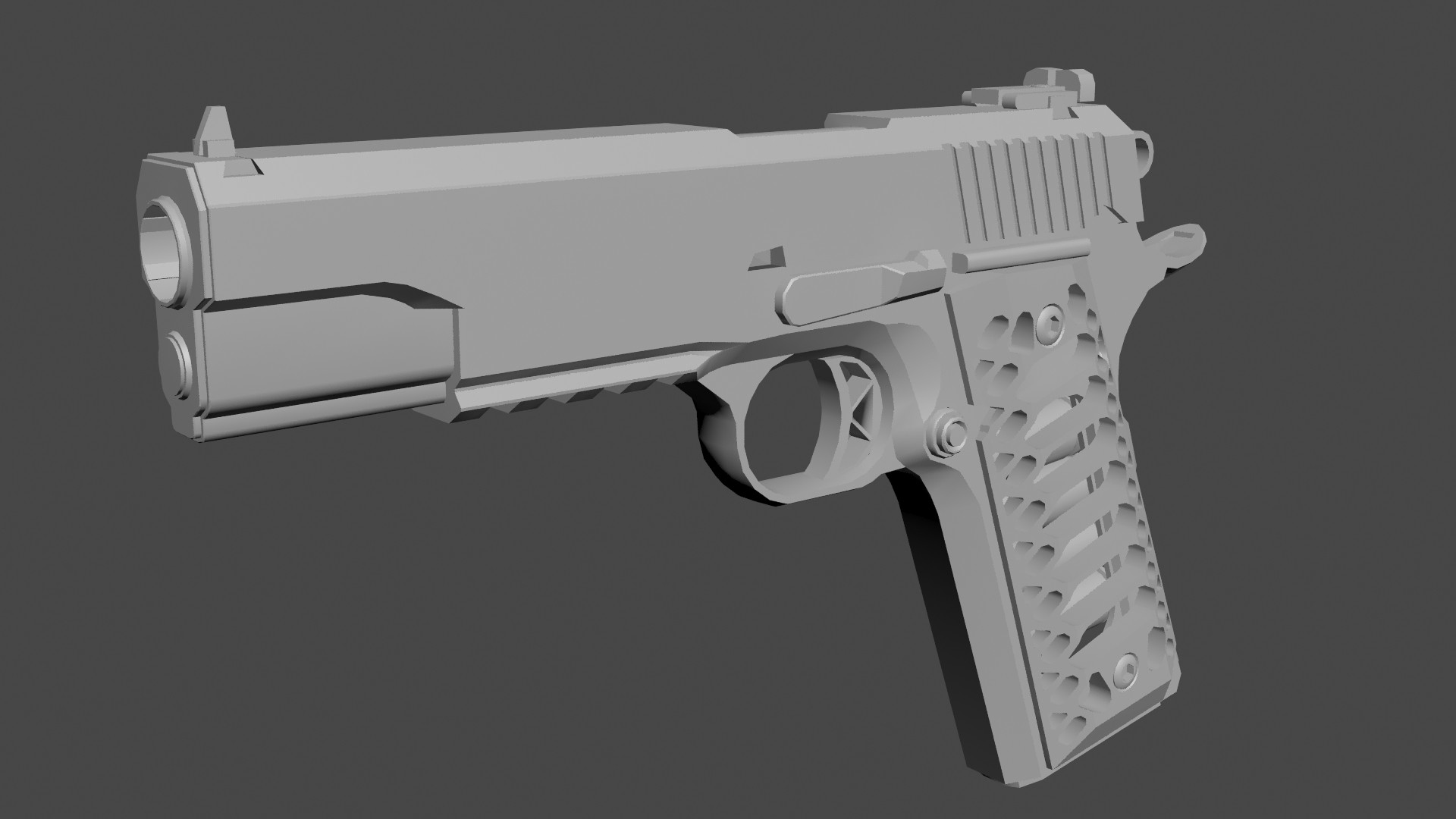 ArtStation - M1911 -skeleton grip WIP
