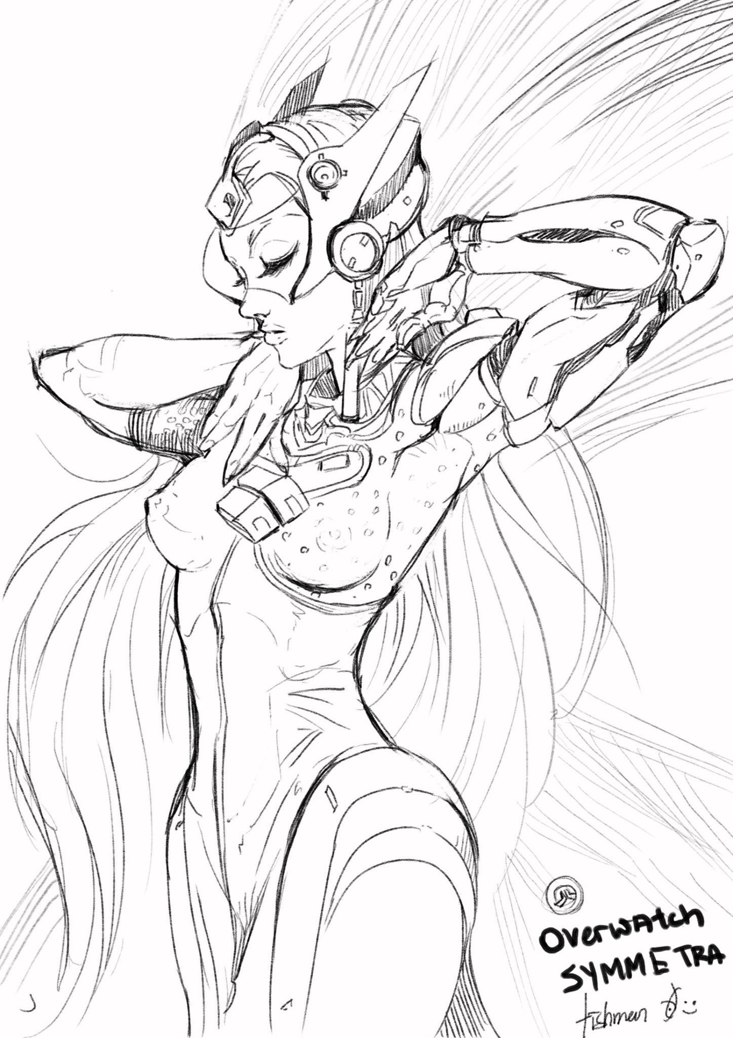 how to draw overwatch symmetra