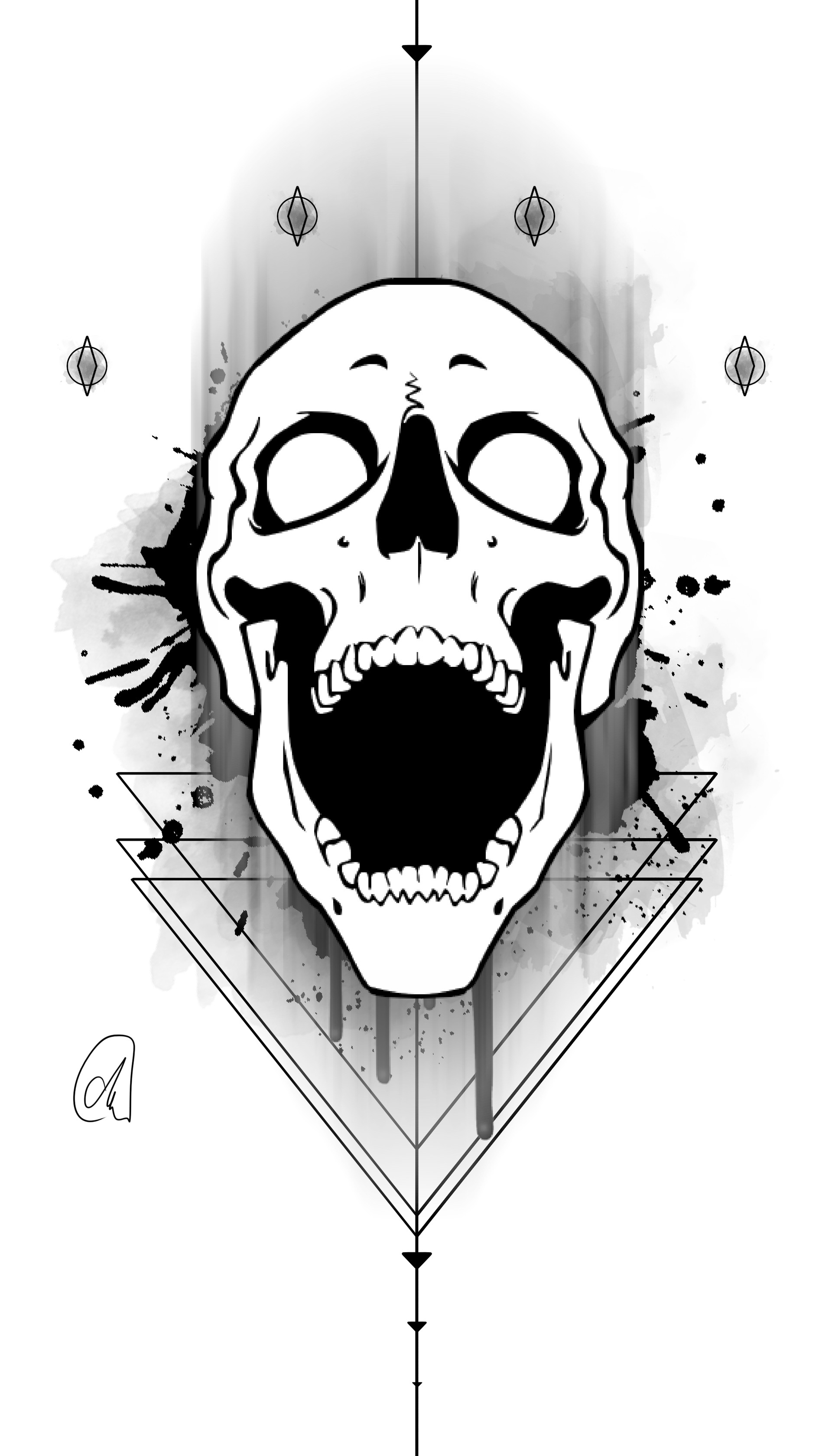 ArtStation - skull tattoo