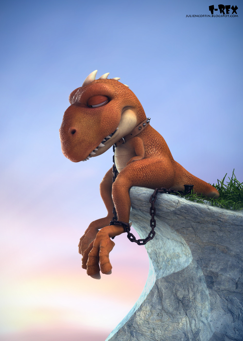 ArtStation - T-Rex on cliff