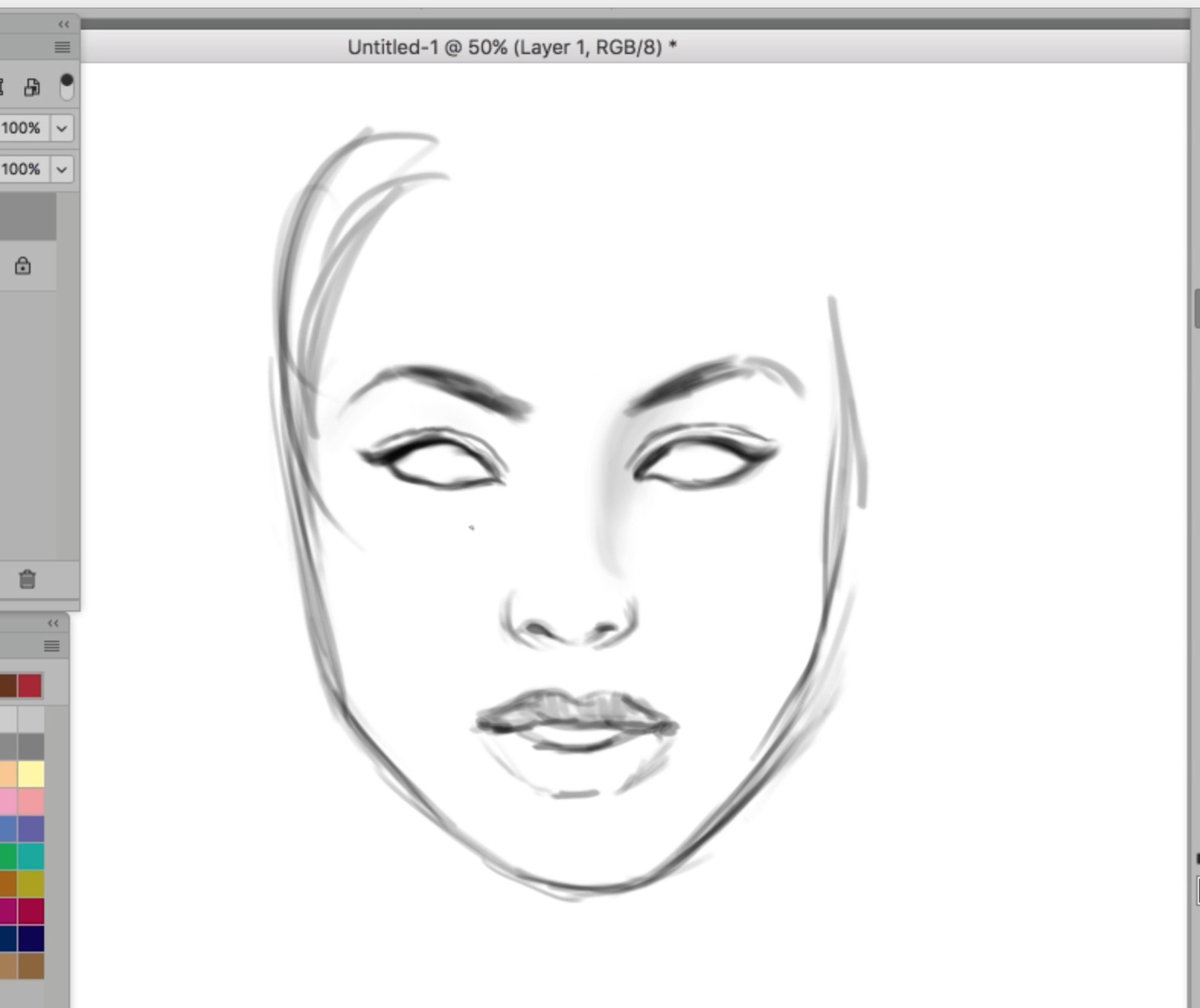 how to draw a face rough