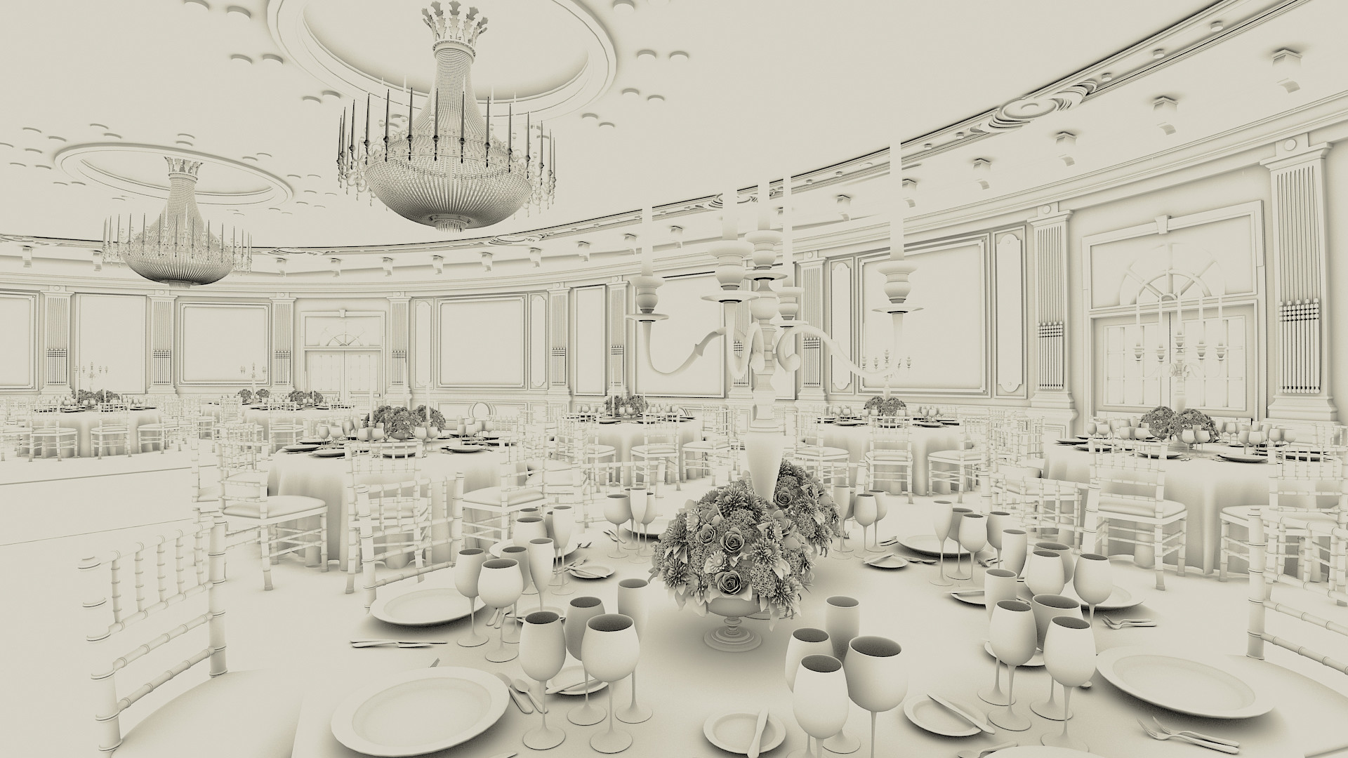 how to draw a ballroom