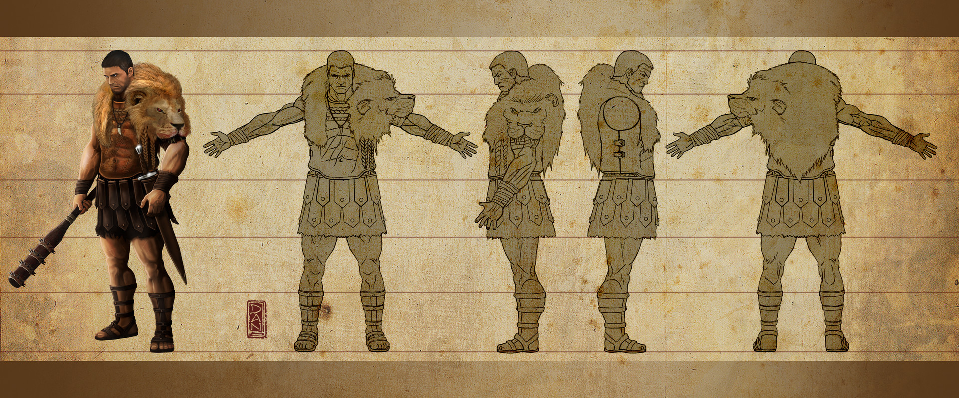 ArtStation - Model Sheet study (Heracles redesign)
