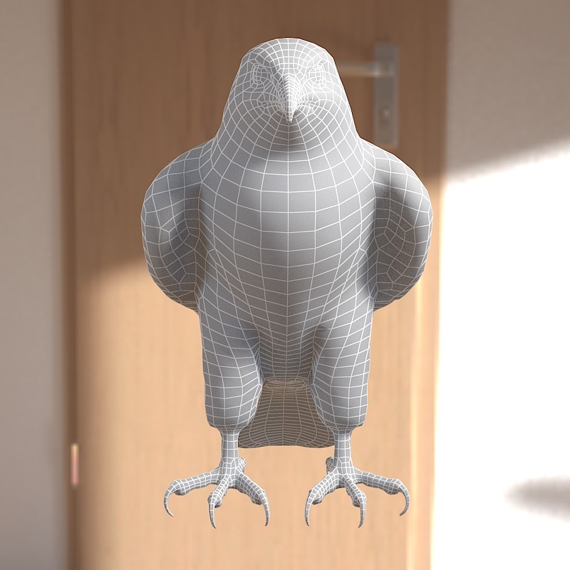 Stephan Plotnicov - 3D model falcon bird basic shape.