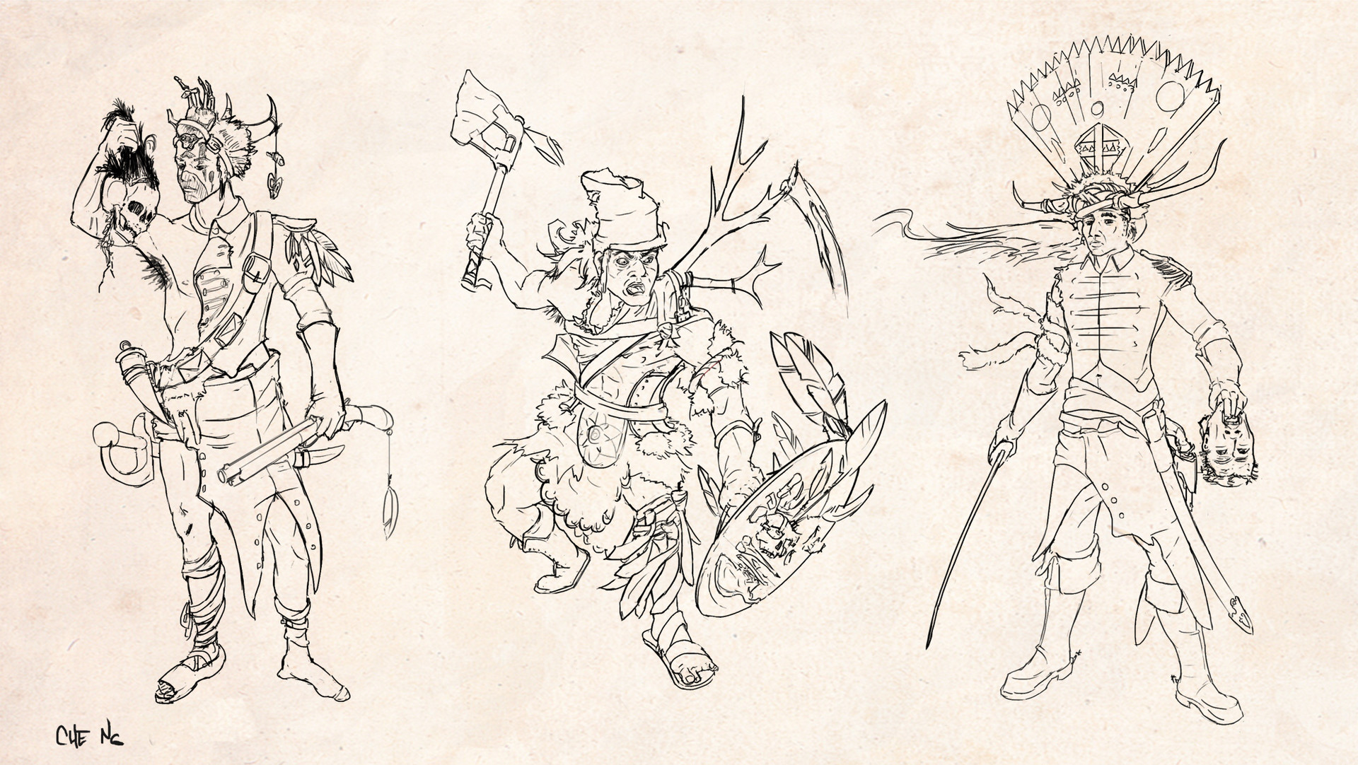 ArtStation - Apache Warriors inspired by Cormac McCarthy's "Blood Meridian"