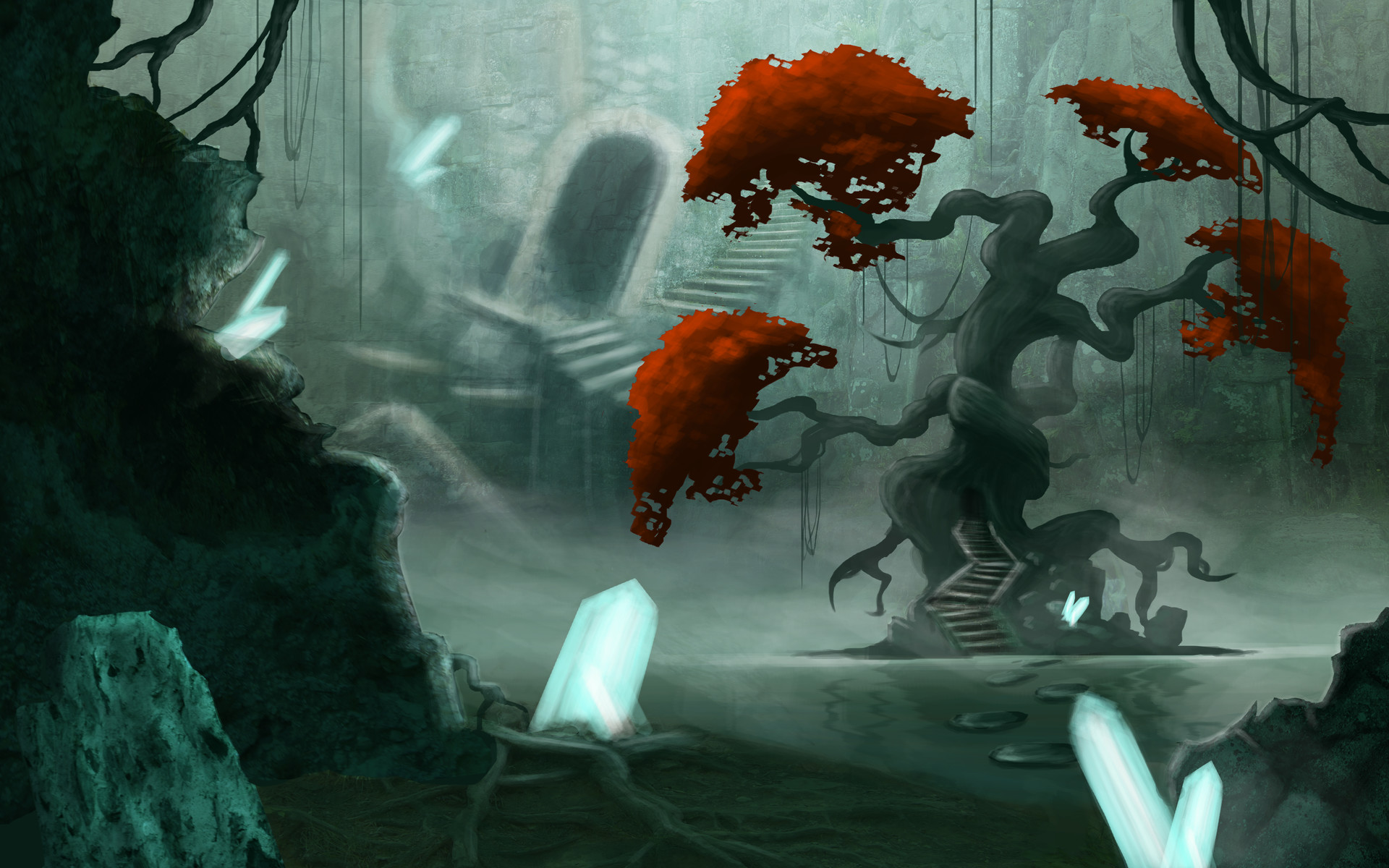 ArtStation - tree in ruins