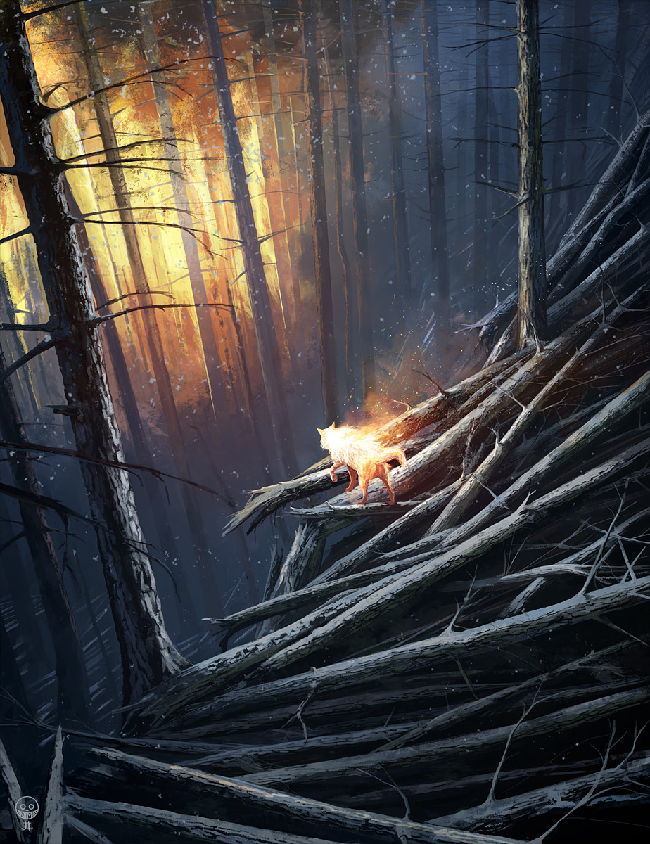 ArtStation - Burning wolf
