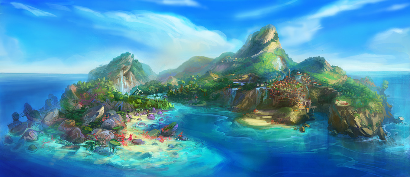 ArtStation - Island sketch)